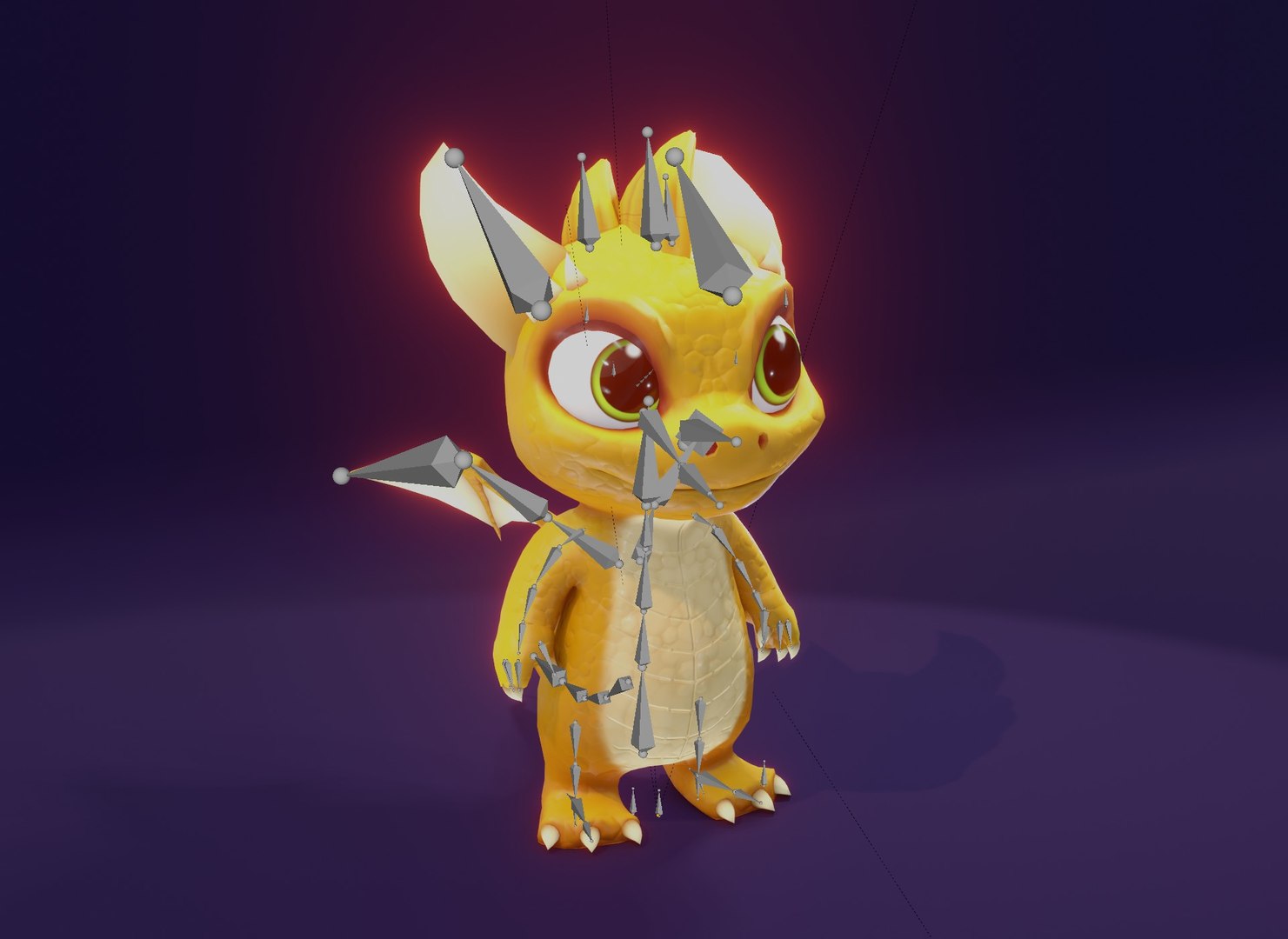 3D Cartoon Baby Dragon 3d Model Yellow Model - TurboSquid 2303893