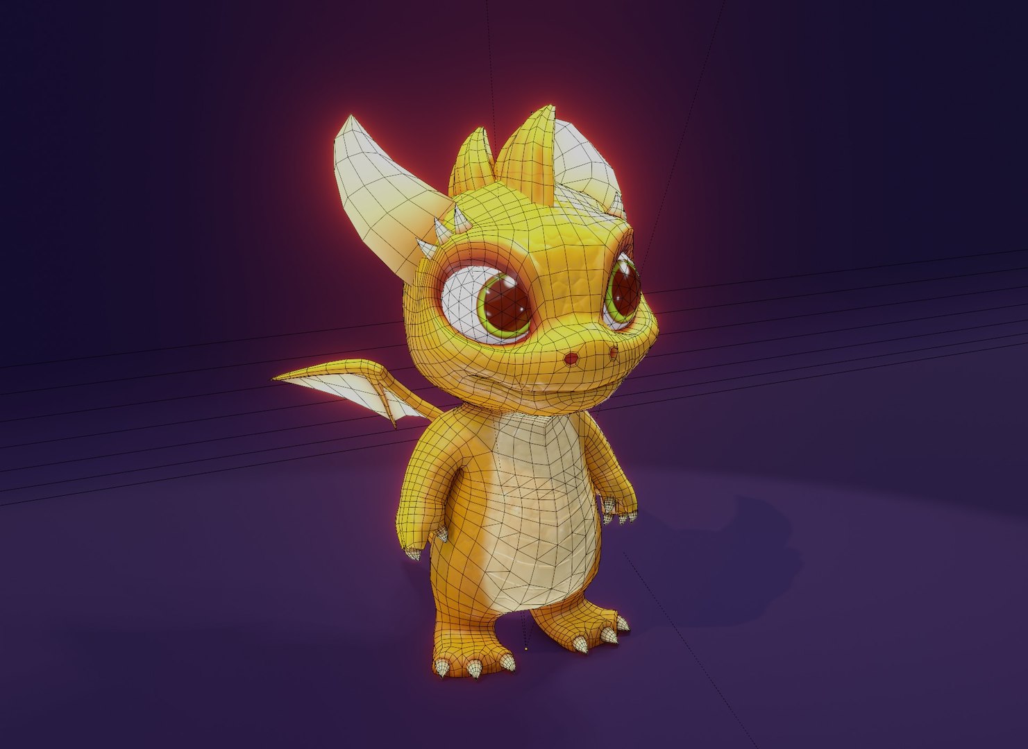 3D Cartoon Baby Dragon 3d Model Yellow Model - TurboSquid 2303893