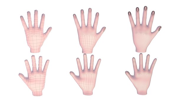 Hand 3D Base Mesh Low-poly model - TurboSquid 1789094