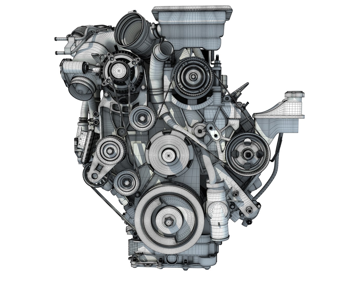 3D v8 turbo engine - TurboSquid 1349964