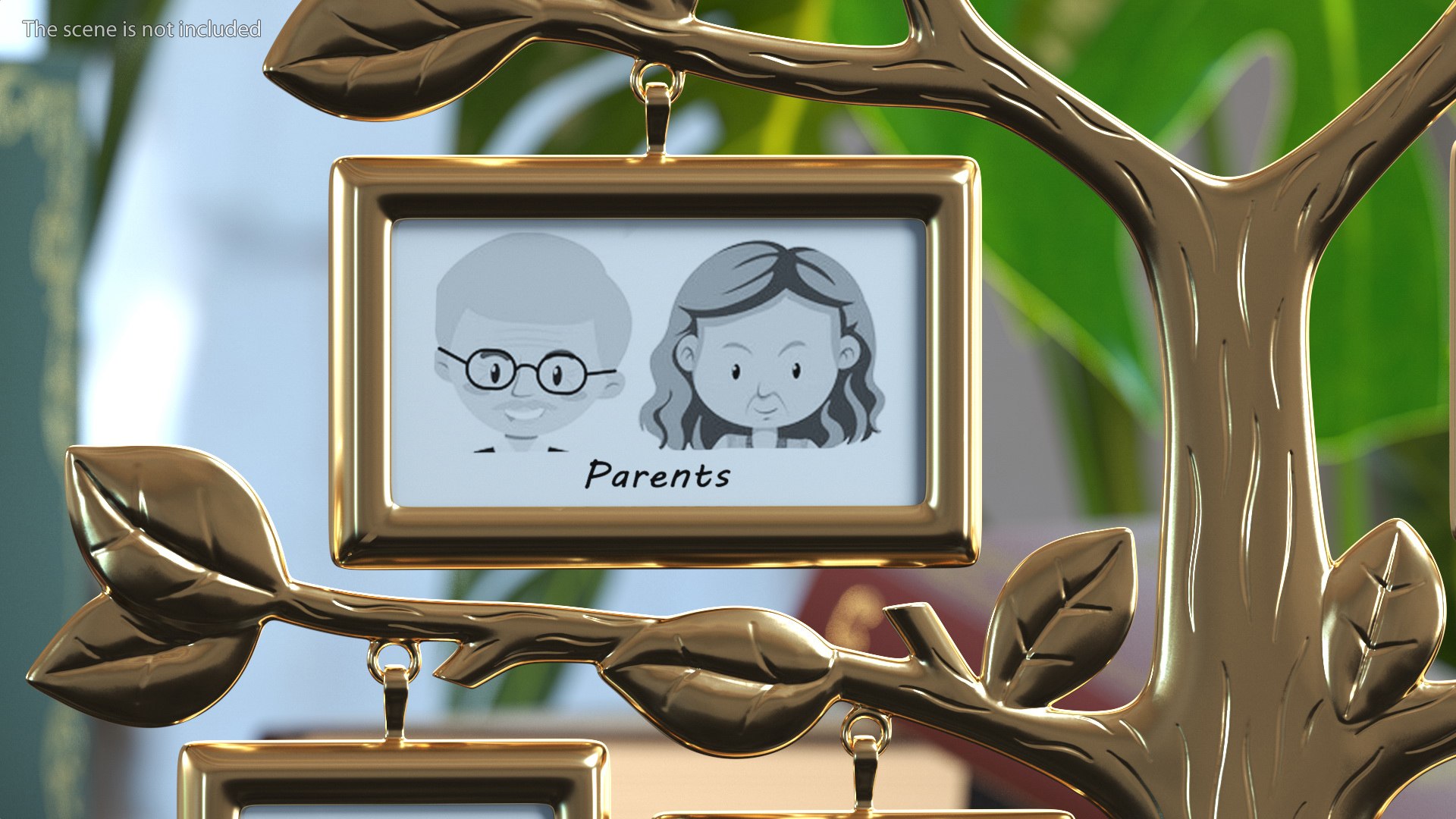 3D Golden Family Tree And Hanging Photo Frames - TurboSquid 1969596