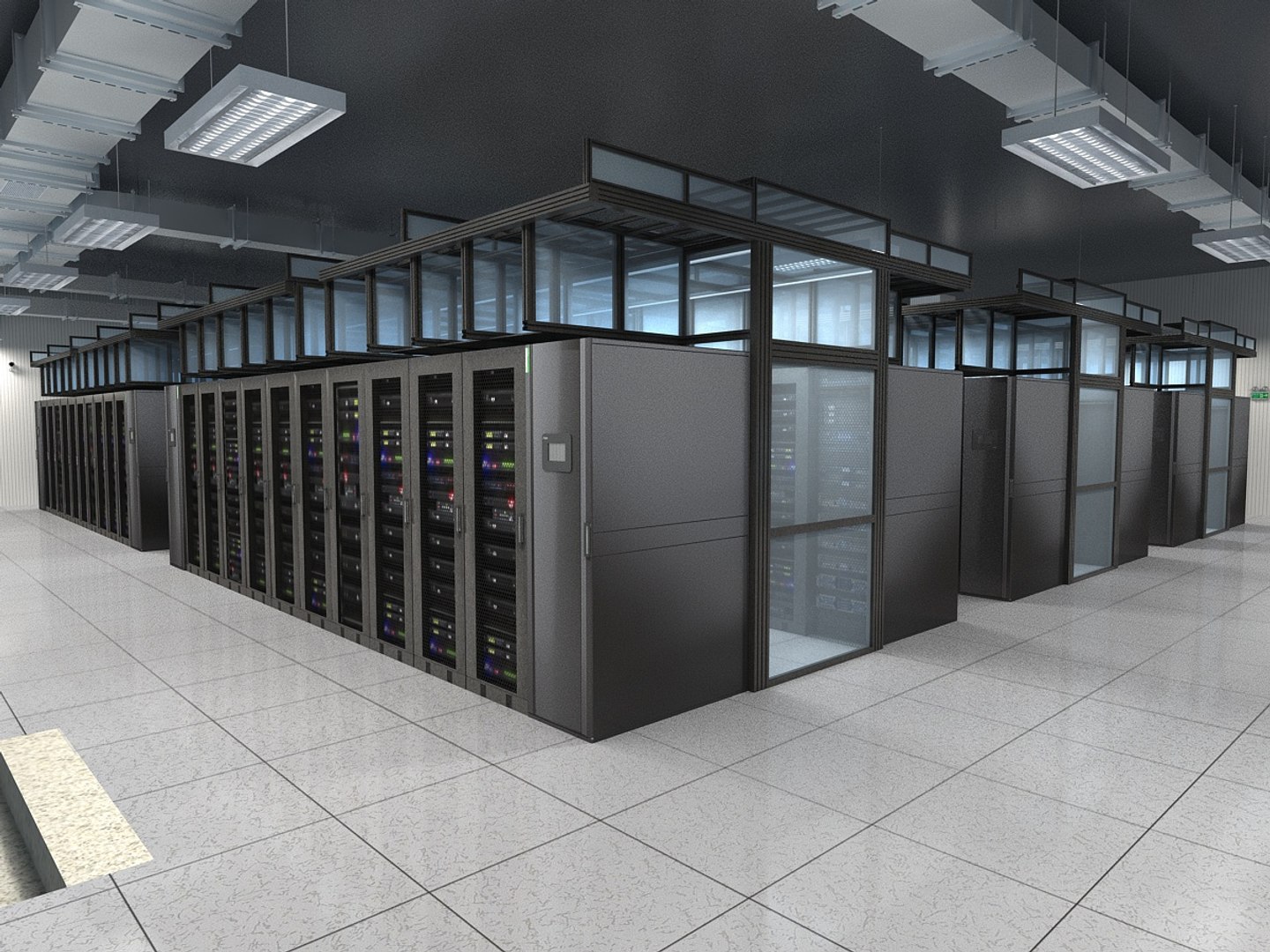 3D Computer Server Room model - TurboSquid 2123480