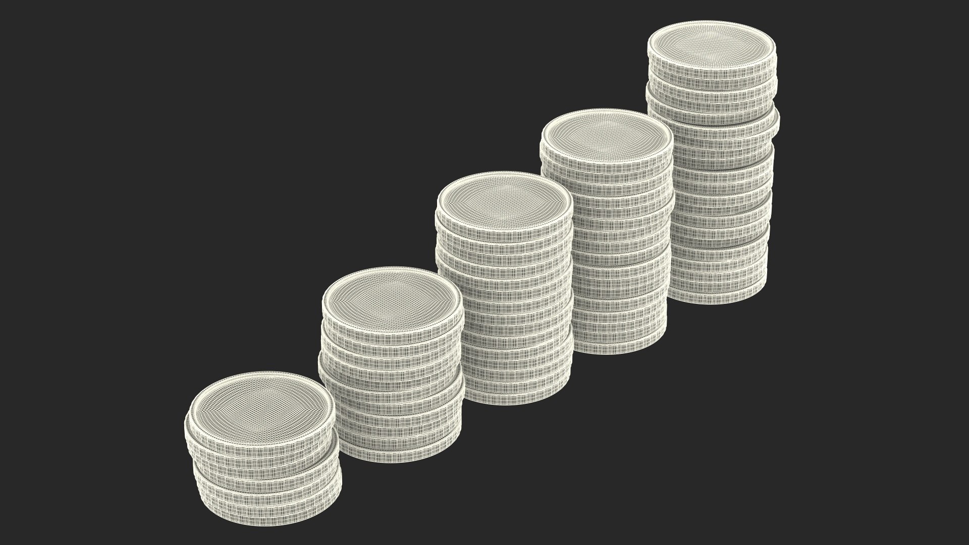 Stacked Coins Set 3D model - TurboSquid 2071360