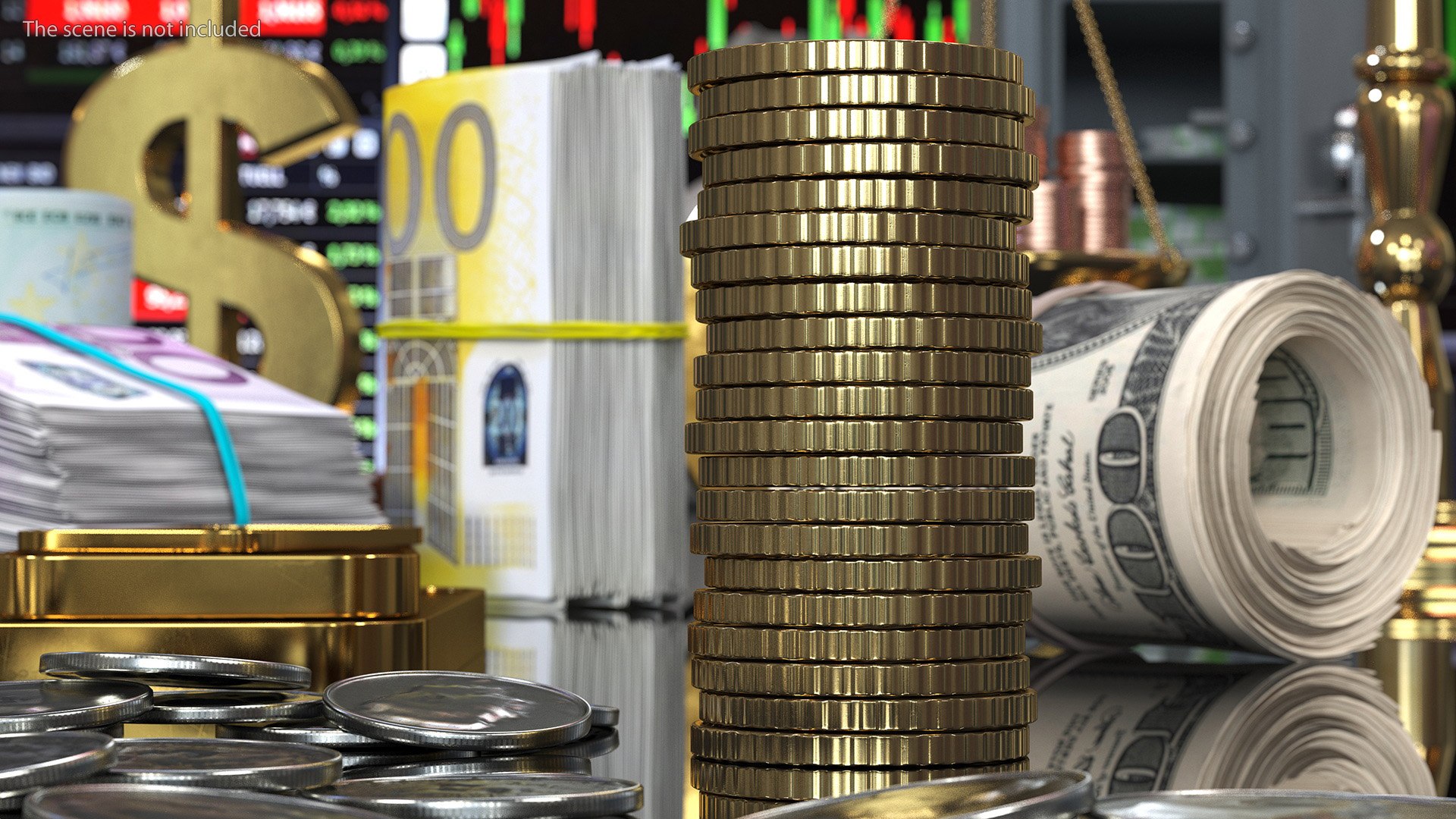 Stacked Coins Set 3D Model - TurboSquid 2071360