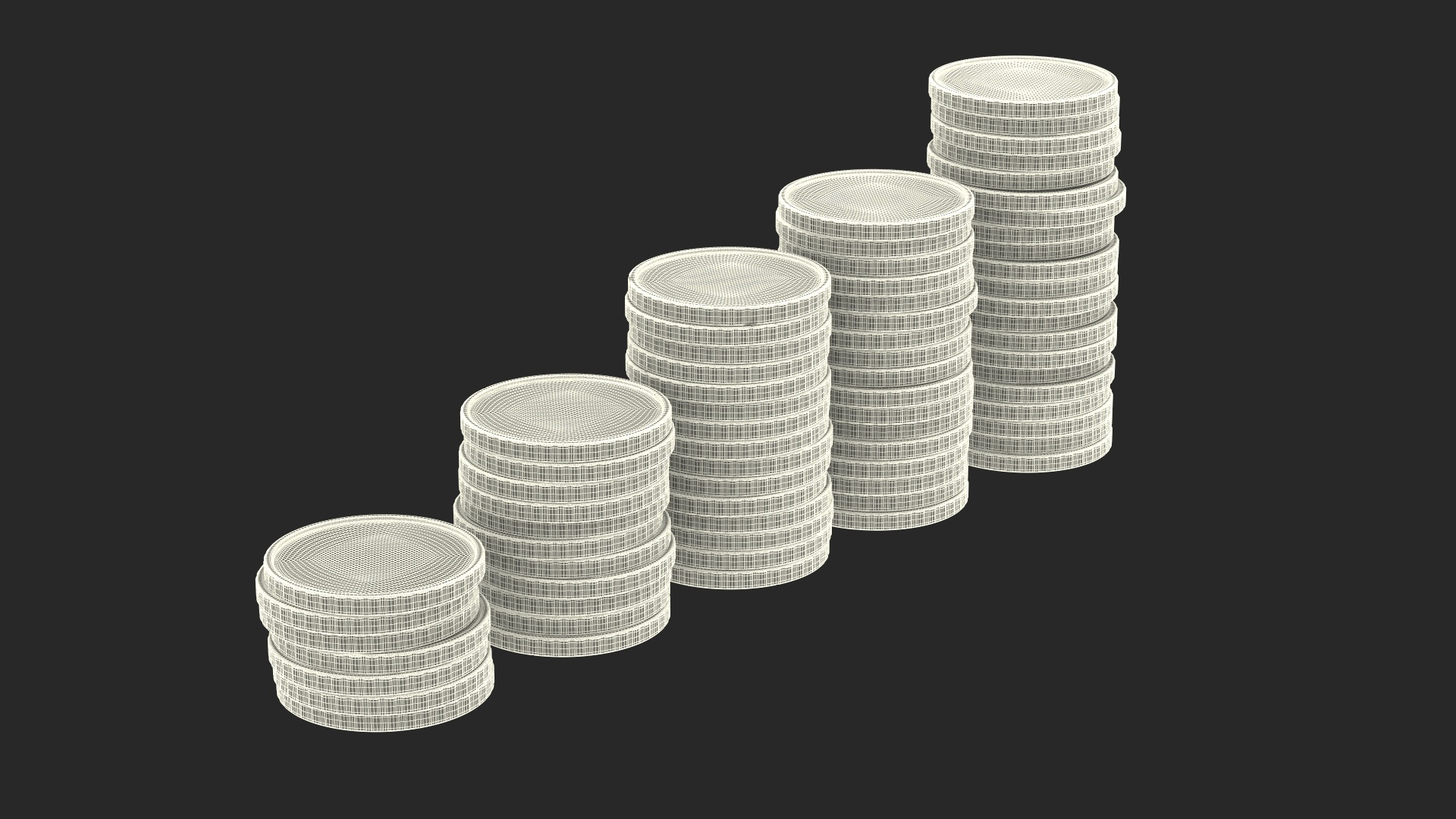 Stacked Coins Set 3D Model - TurboSquid 2071360
