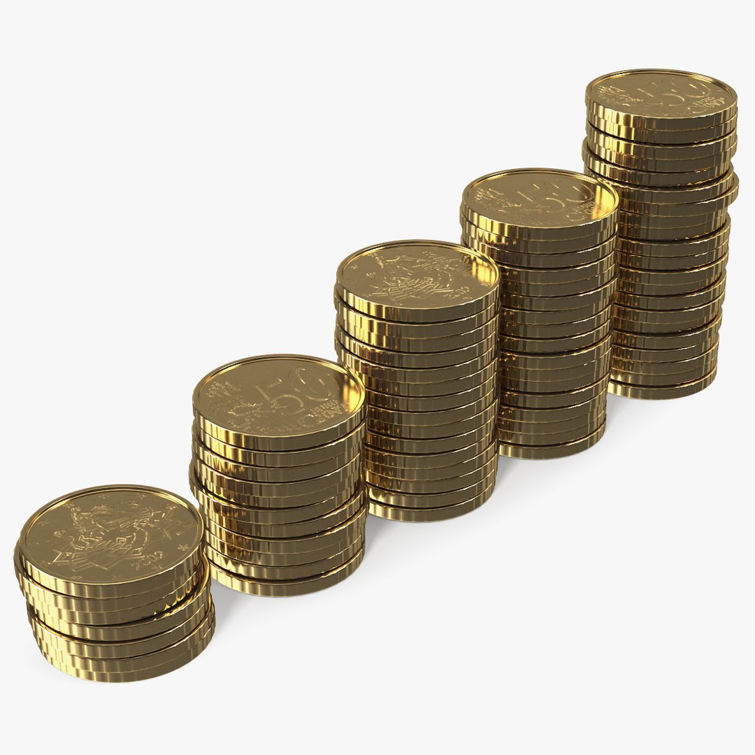 Stacked Coins Set 3D model - TurboSquid 2071360