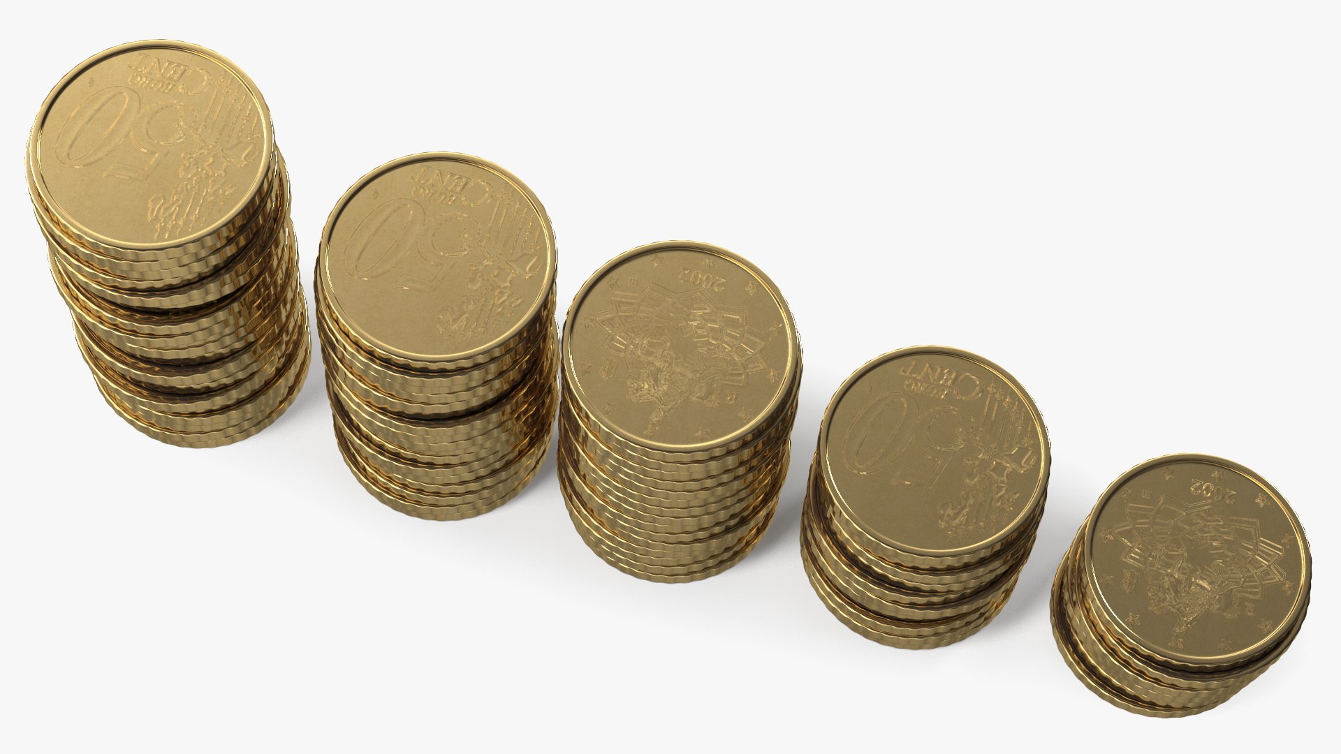 Stacked Coins Set 3D Model - TurboSquid 2071360