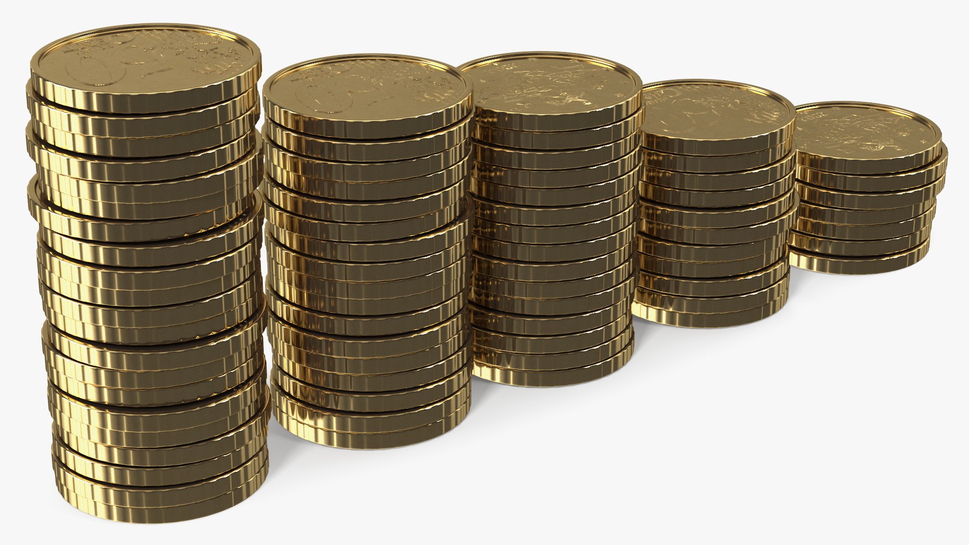Stacked Coins Set 3D Model - TurboSquid 2071360
