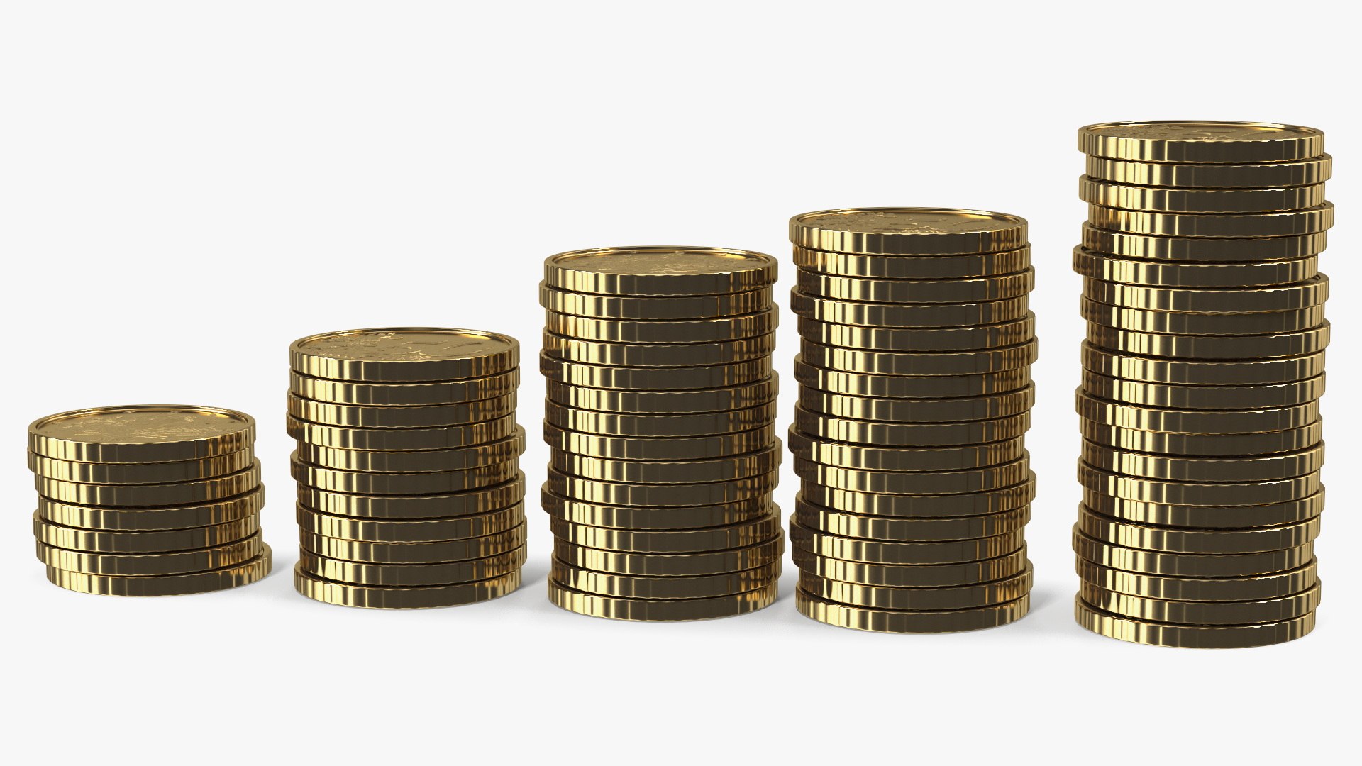 Stacked Coins Set 3D Model - TurboSquid 2071360