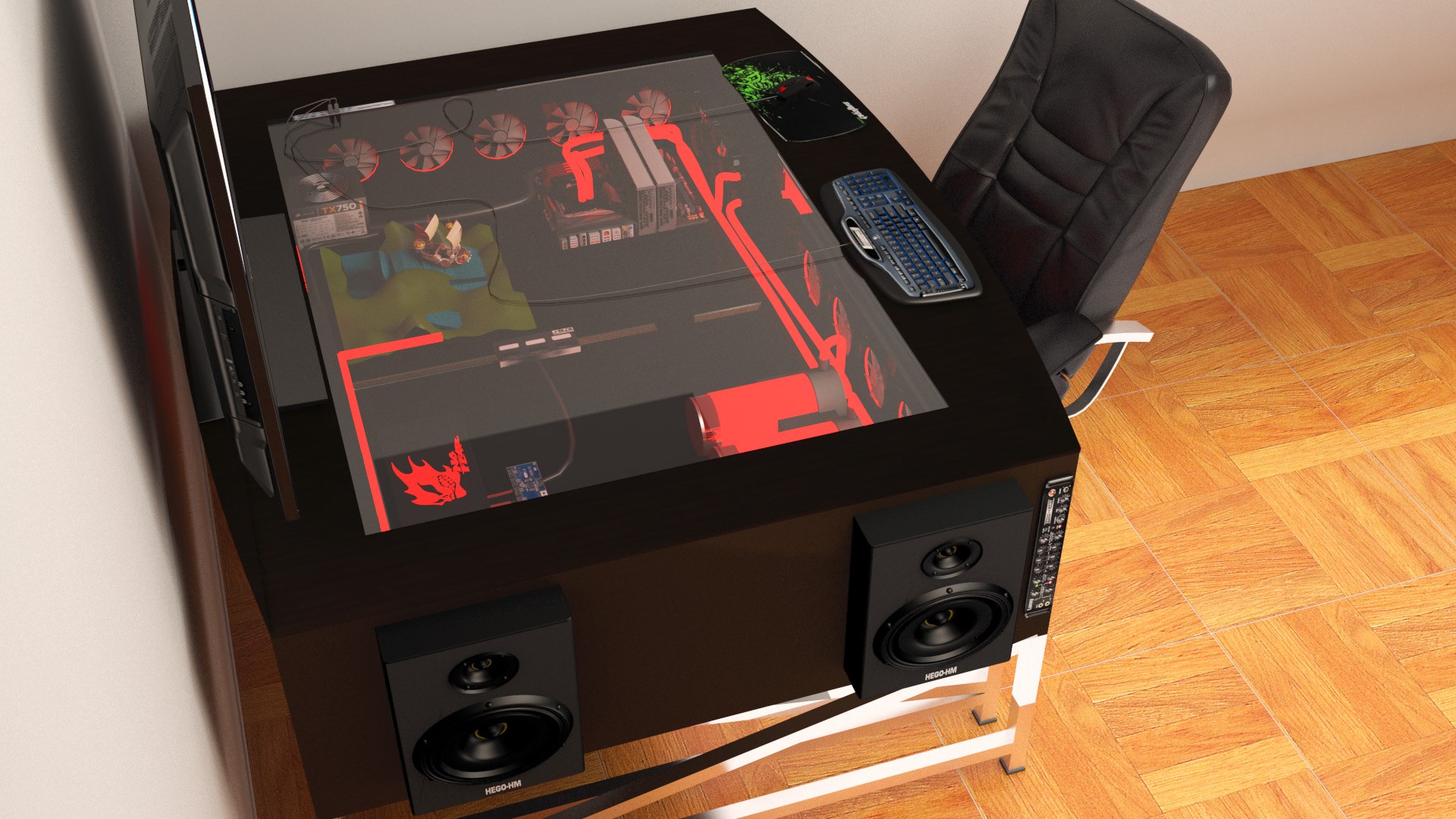 3D Mod Computer Case Desk - TurboSquid 1329077