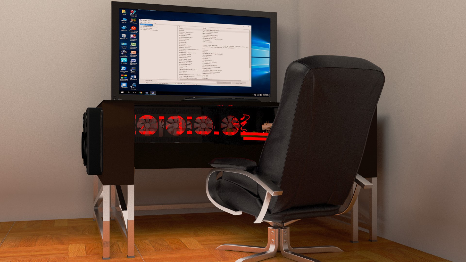 3D Mod Computer Case Desk - TurboSquid 1329077