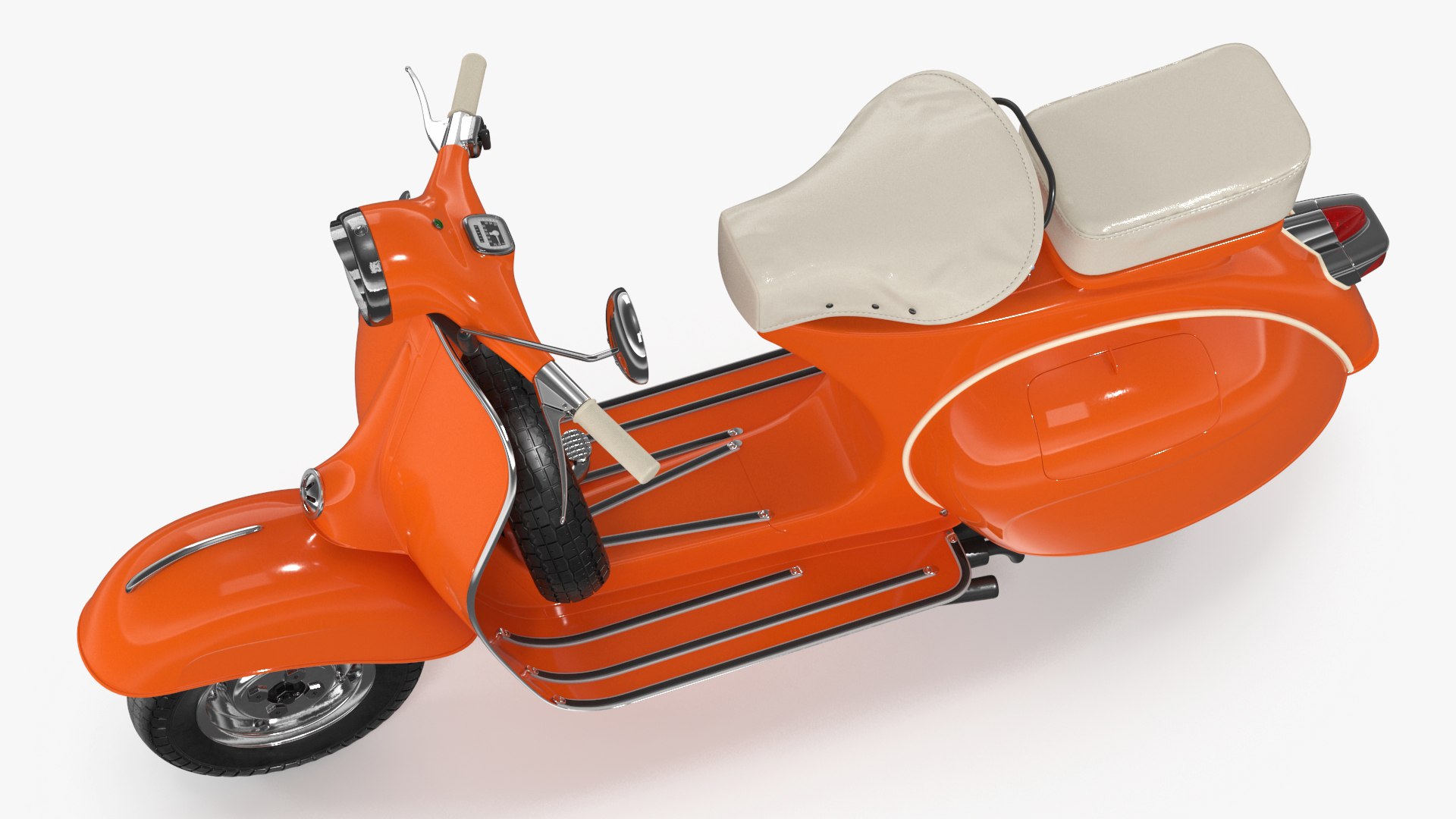 3D Vintage Scooter Orange Rigged For Maya Model - TurboSquid 2253647