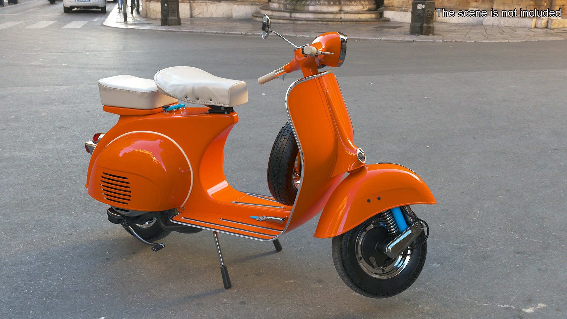 3D Vintage Scooter Orange Rigged For Maya Model - TurboSquid 2253647