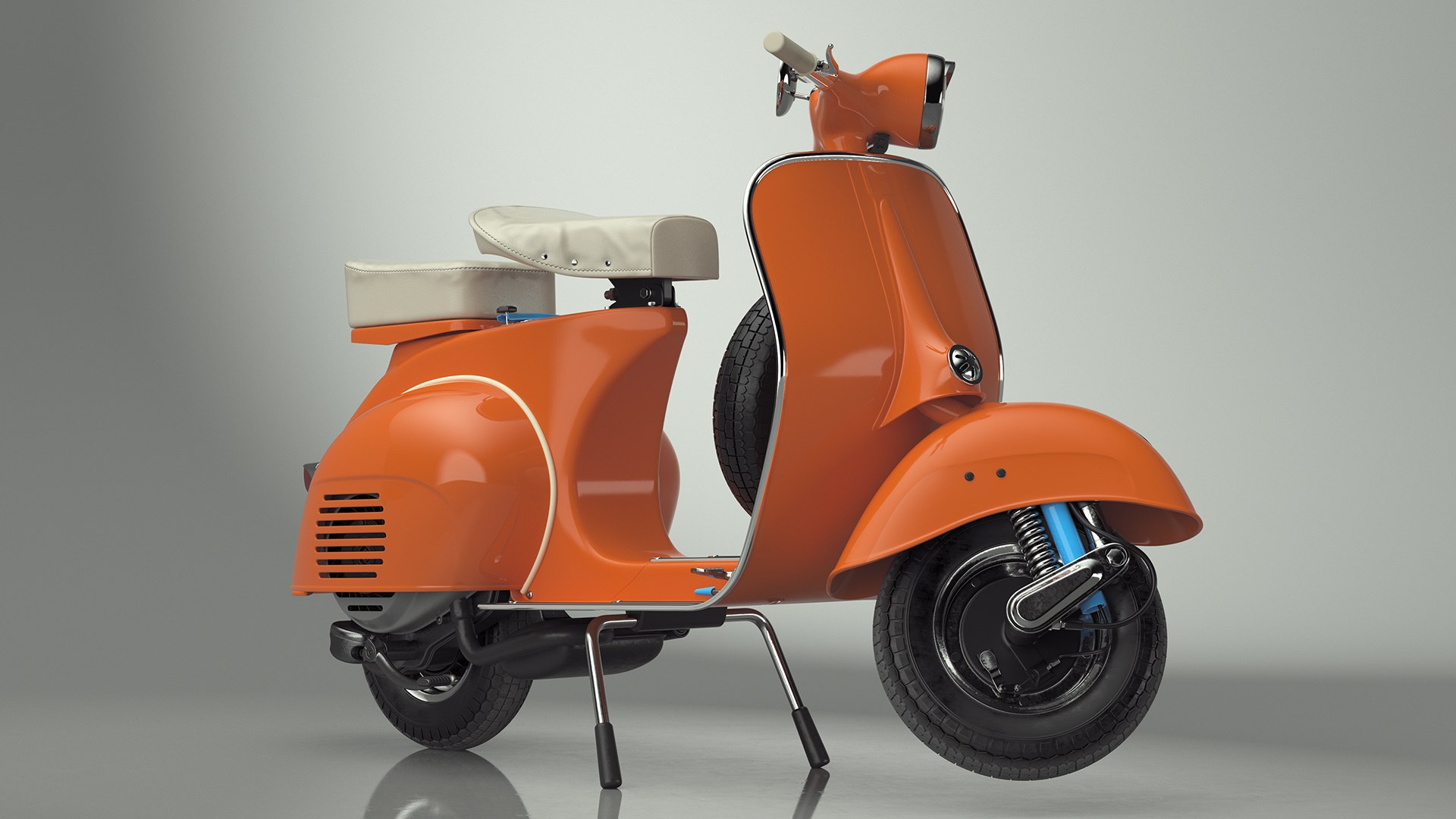3D Vintage Scooter Orange Rigged For Maya Model - TurboSquid 2253647