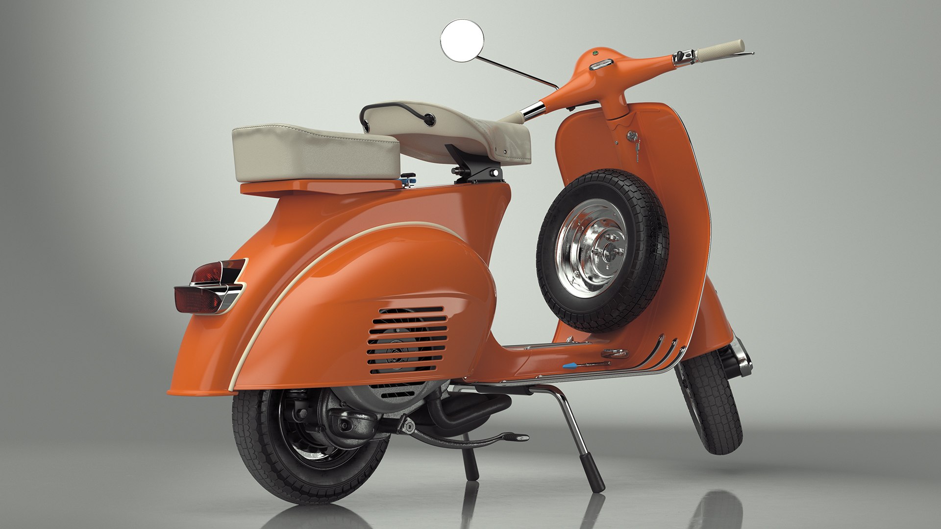 3D Vintage Scooter Orange Rigged For Maya Model - TurboSquid 2253647