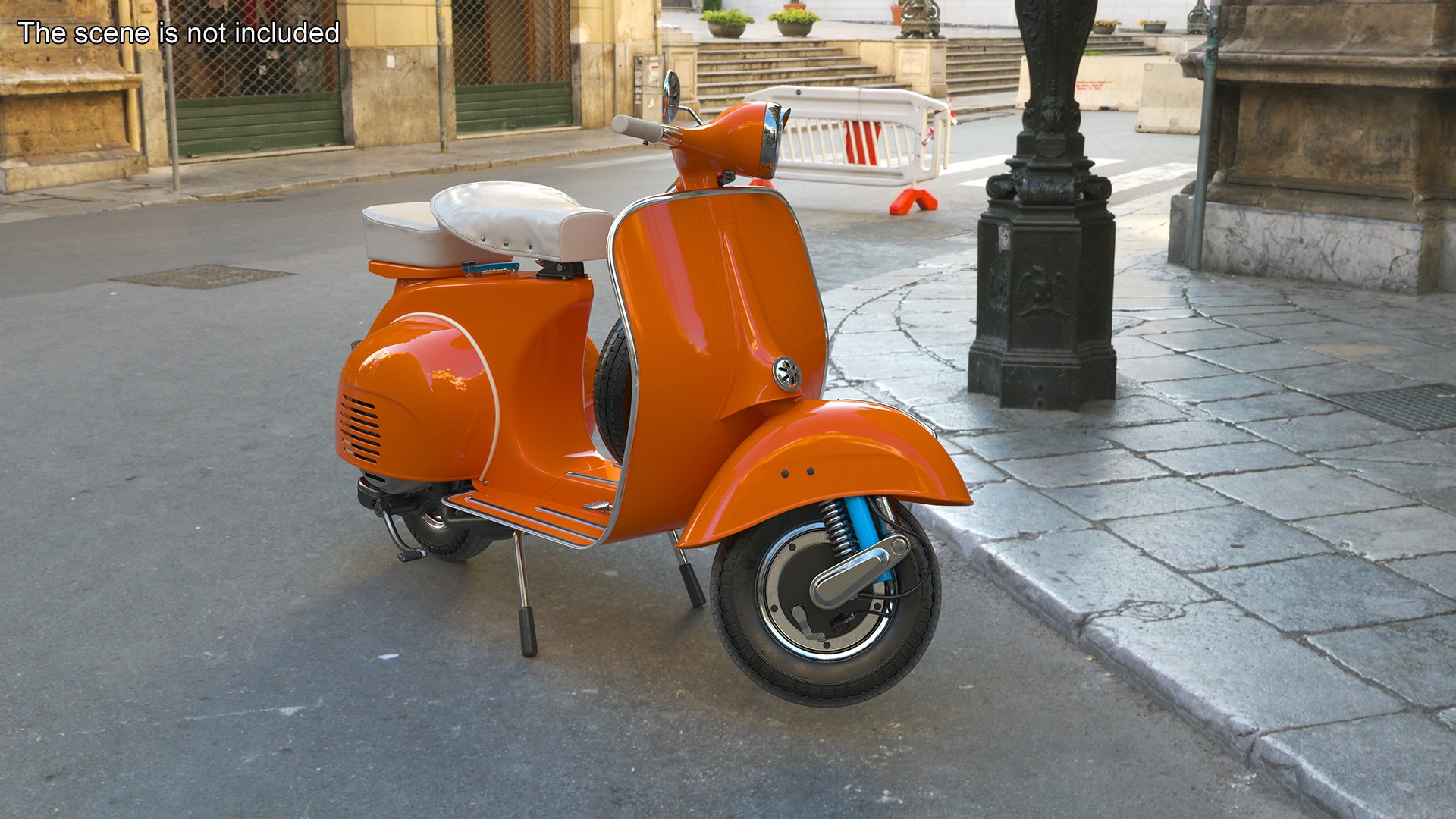 3D Vintage Scooter Orange Rigged For Maya Model - TurboSquid 2253647