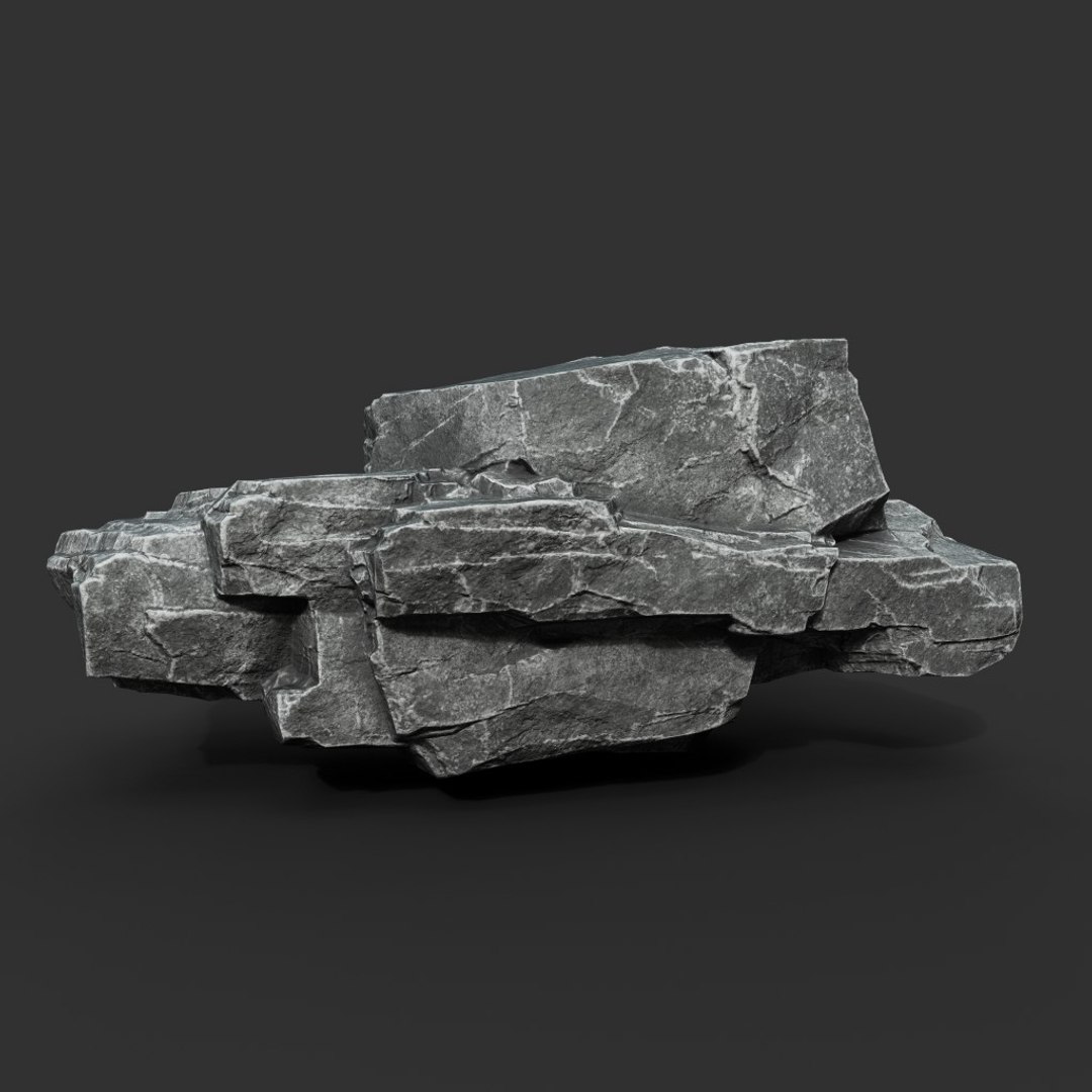 8 Low poly PBR Gray Sharp Rock - Ultra HD 16K Textures 3D model ...