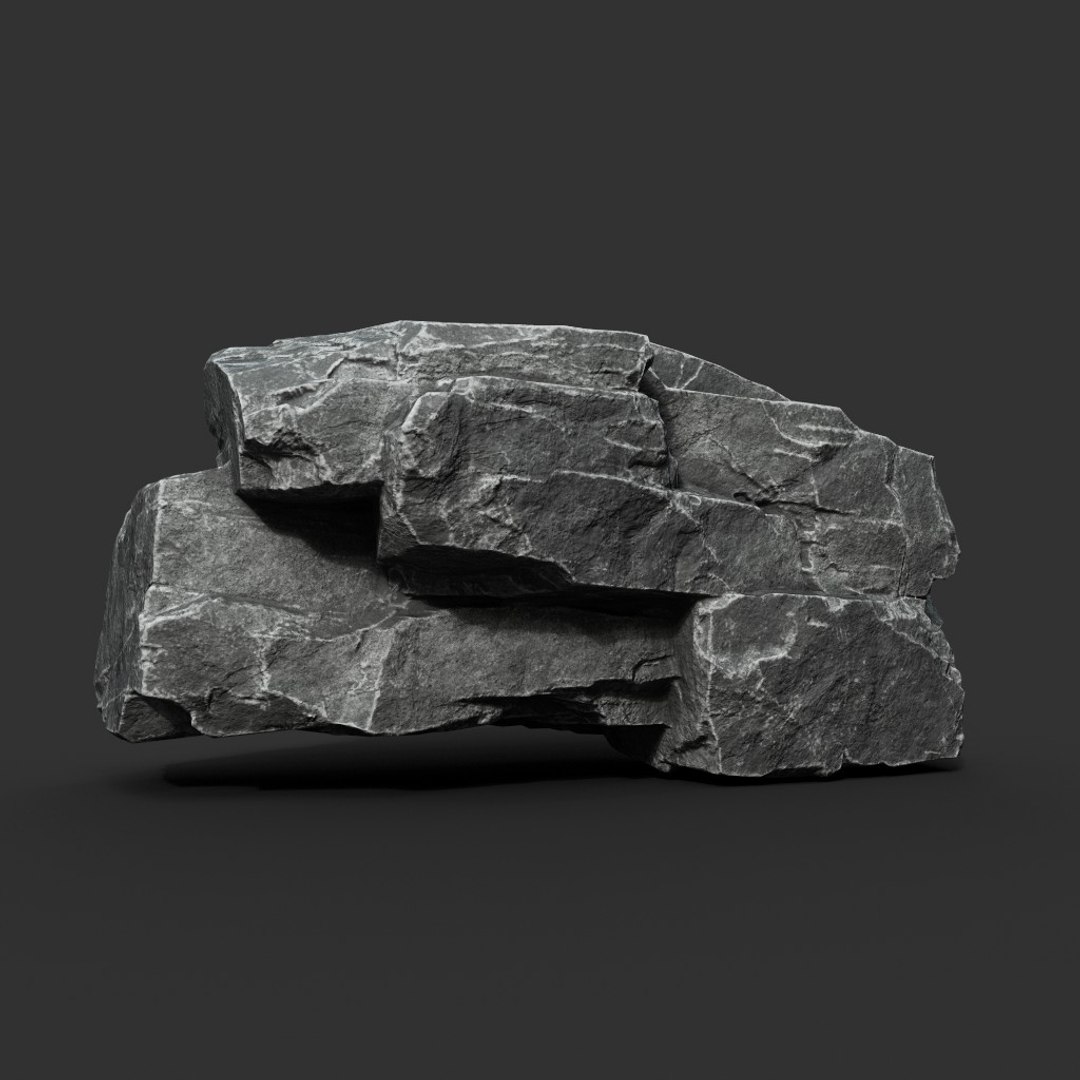 8 Low poly PBR Gray Sharp Rock - Ultra HD 16K Textures 3D model ...