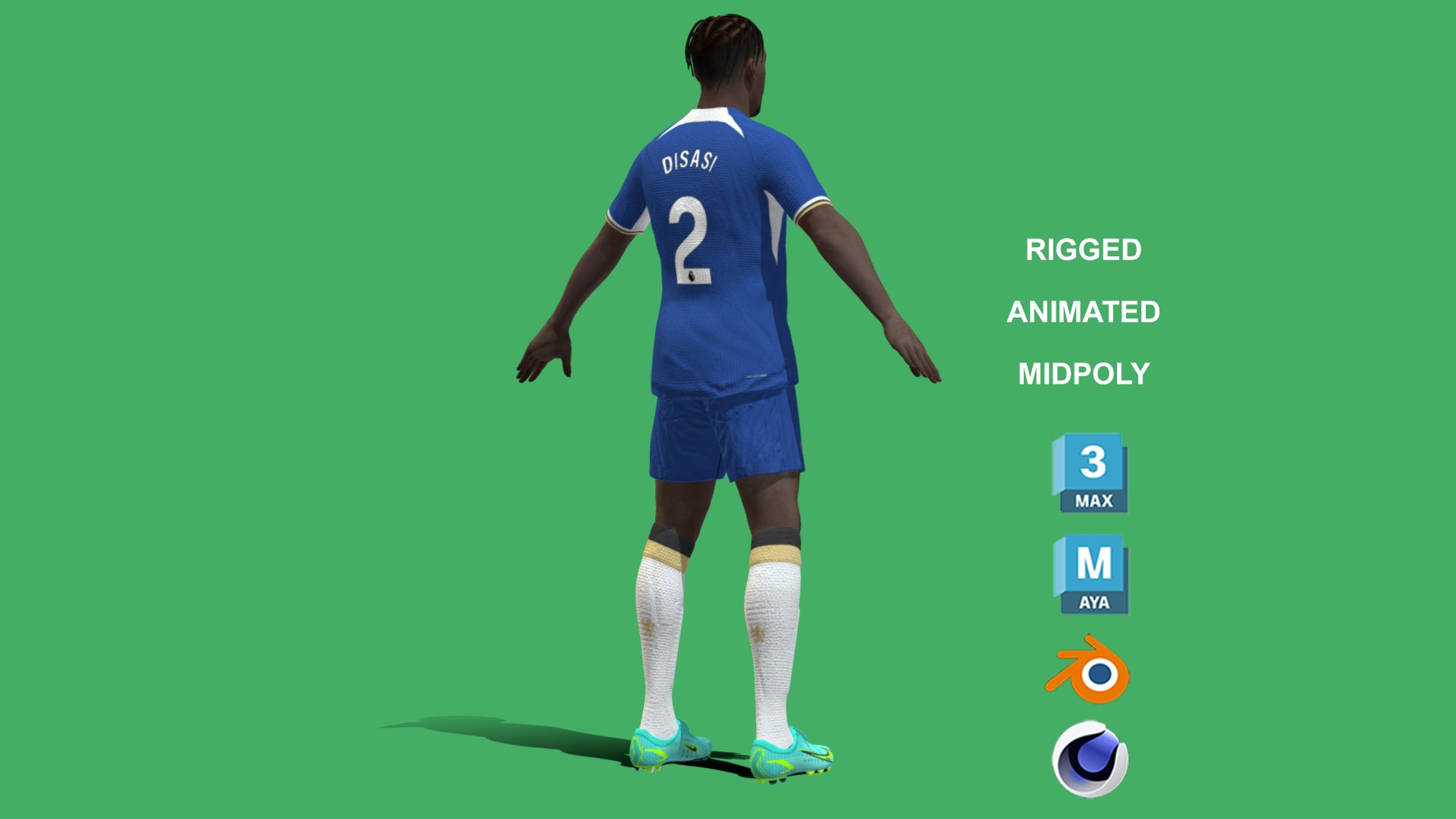 3D 3D Rigged Axel Disasi Chelsea 2024 Model - TurboSquid 2137802