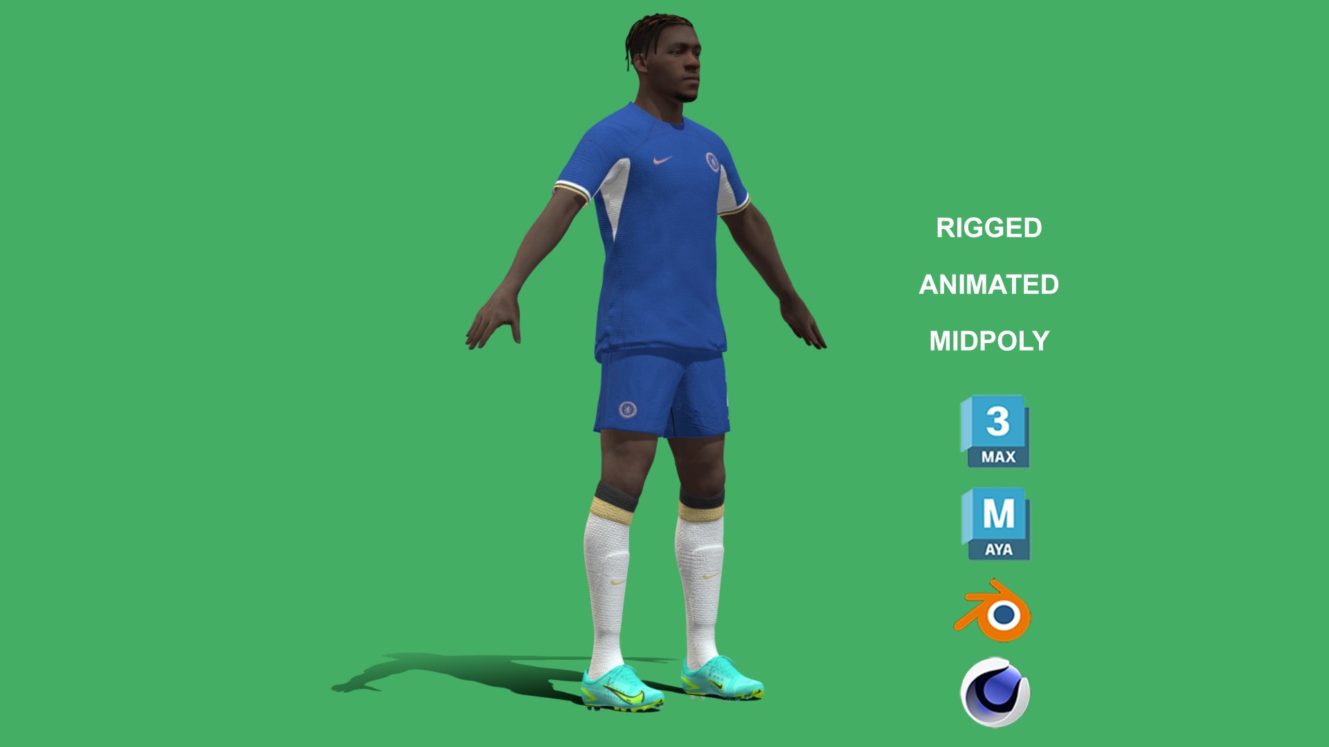 3D 3D Rigged Axel Disasi Chelsea 2024 Model - TurboSquid 2137802