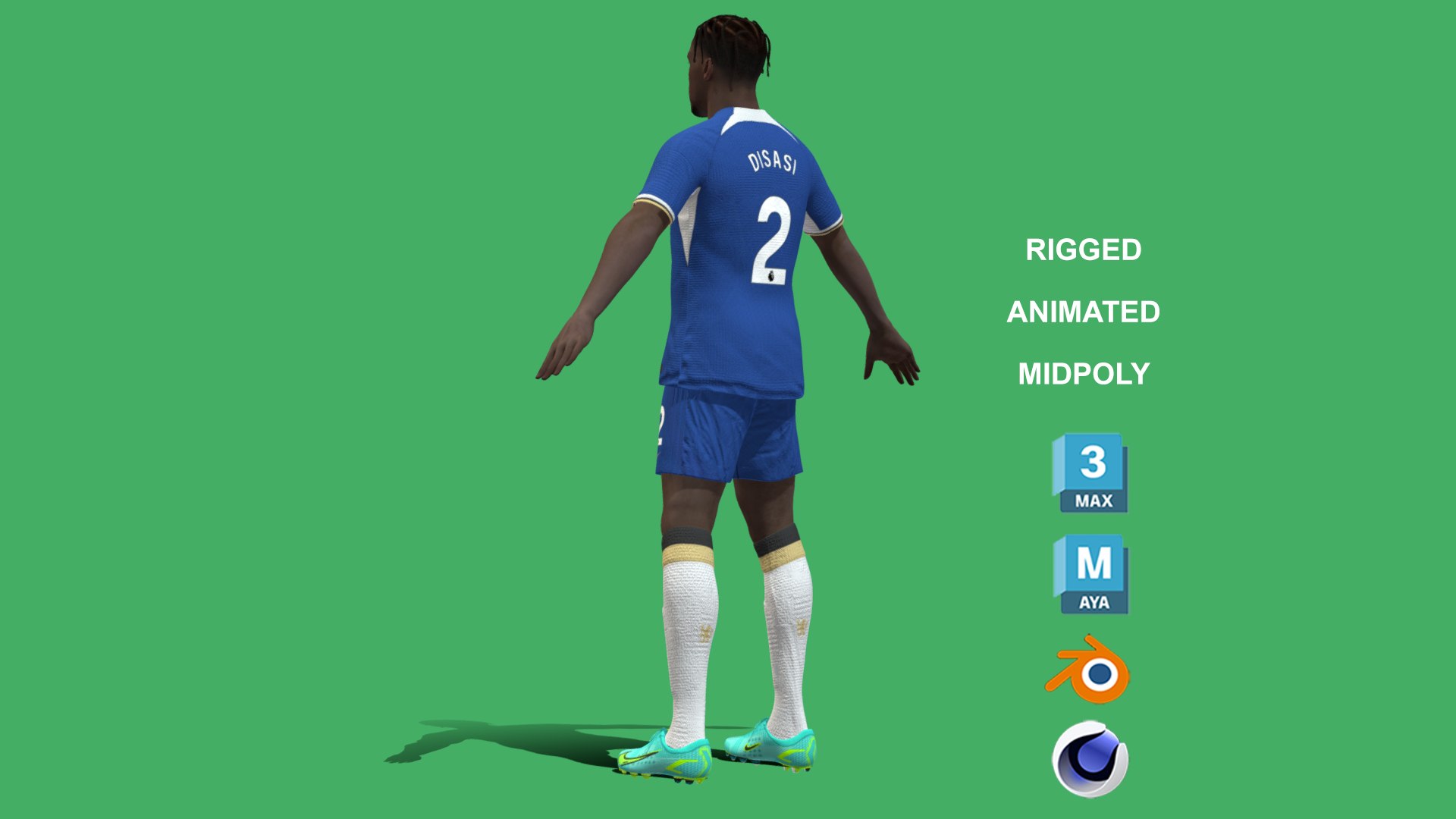 3D 3D Rigged Axel Disasi Chelsea 2024 Model - TurboSquid 2137802