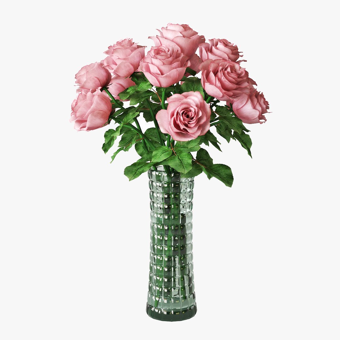 3D Roses Vase - TurboSquid 1682935