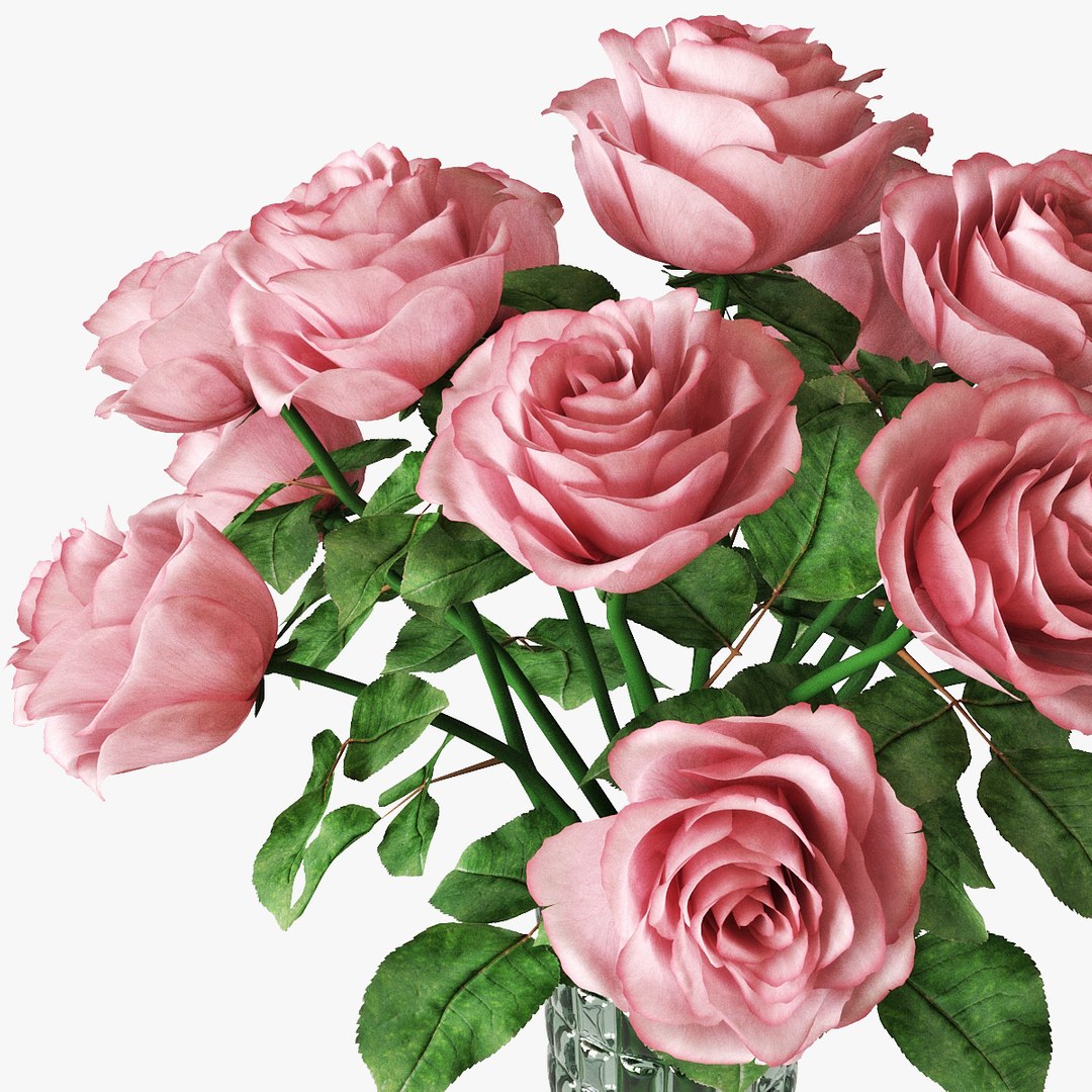 3D Roses Vase - TurboSquid 1682935