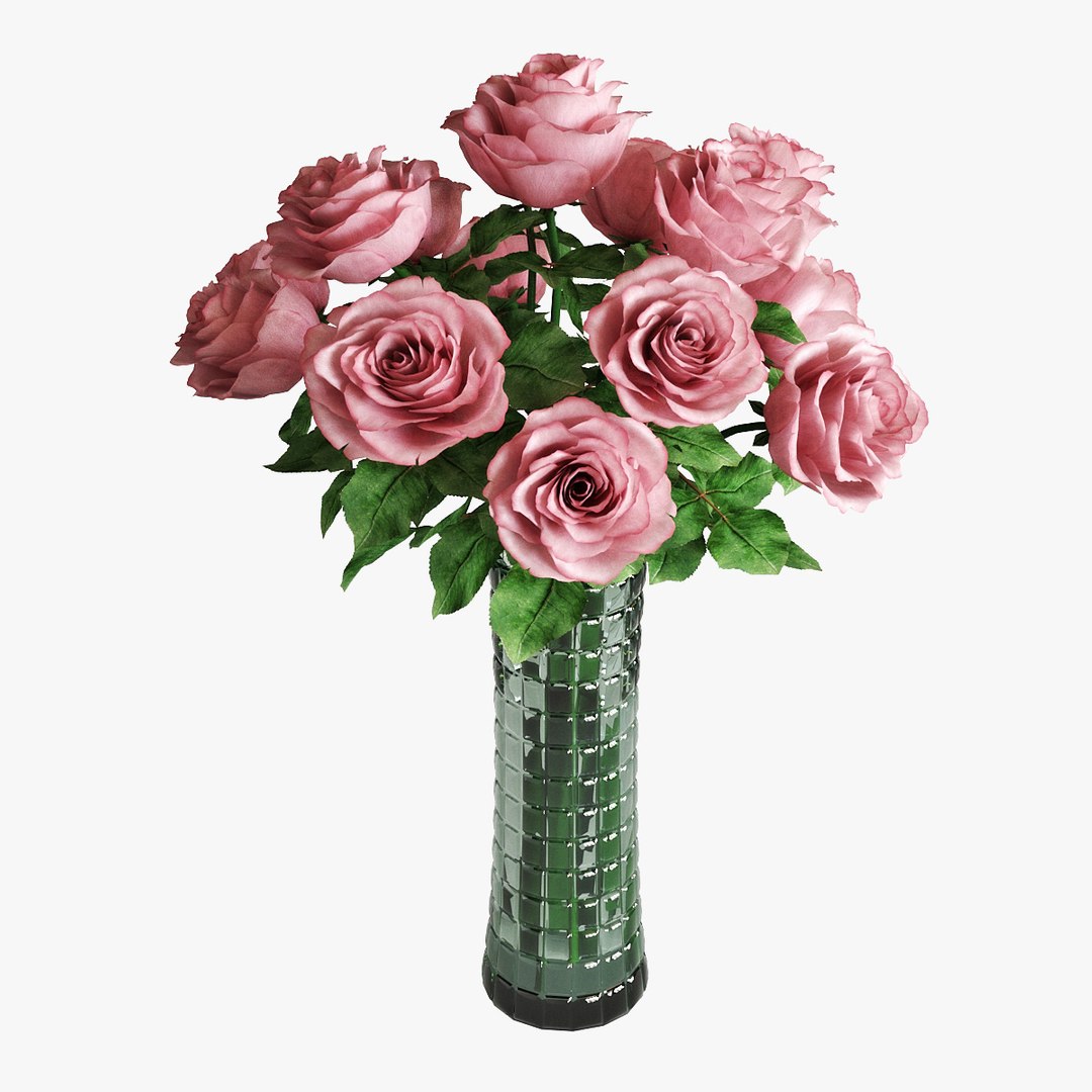 3D Roses Vase - TurboSquid 1682935