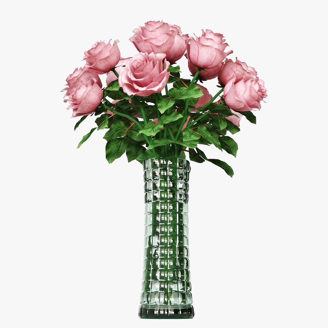 3D Roses Vase - TurboSquid 1682935