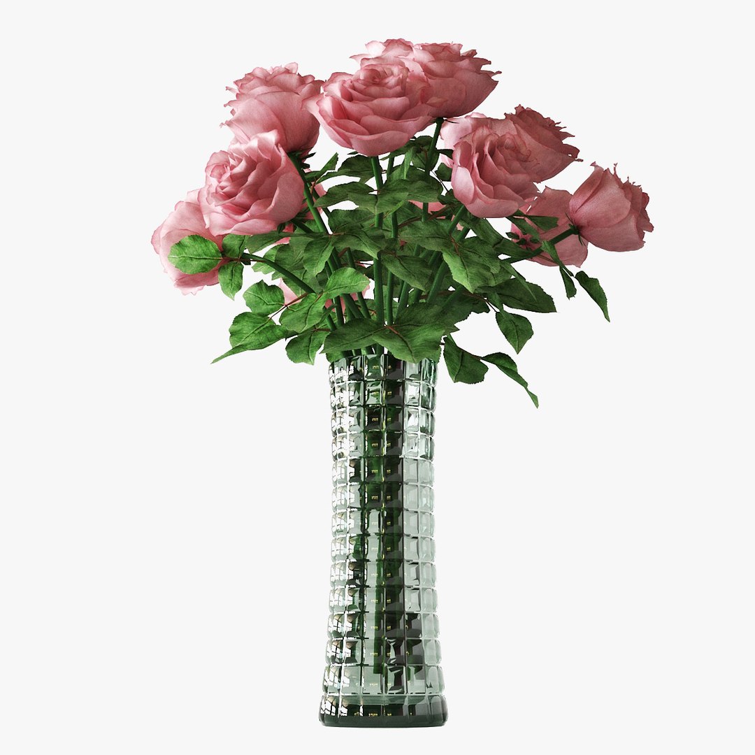 3D Roses Vase - TurboSquid 1682935