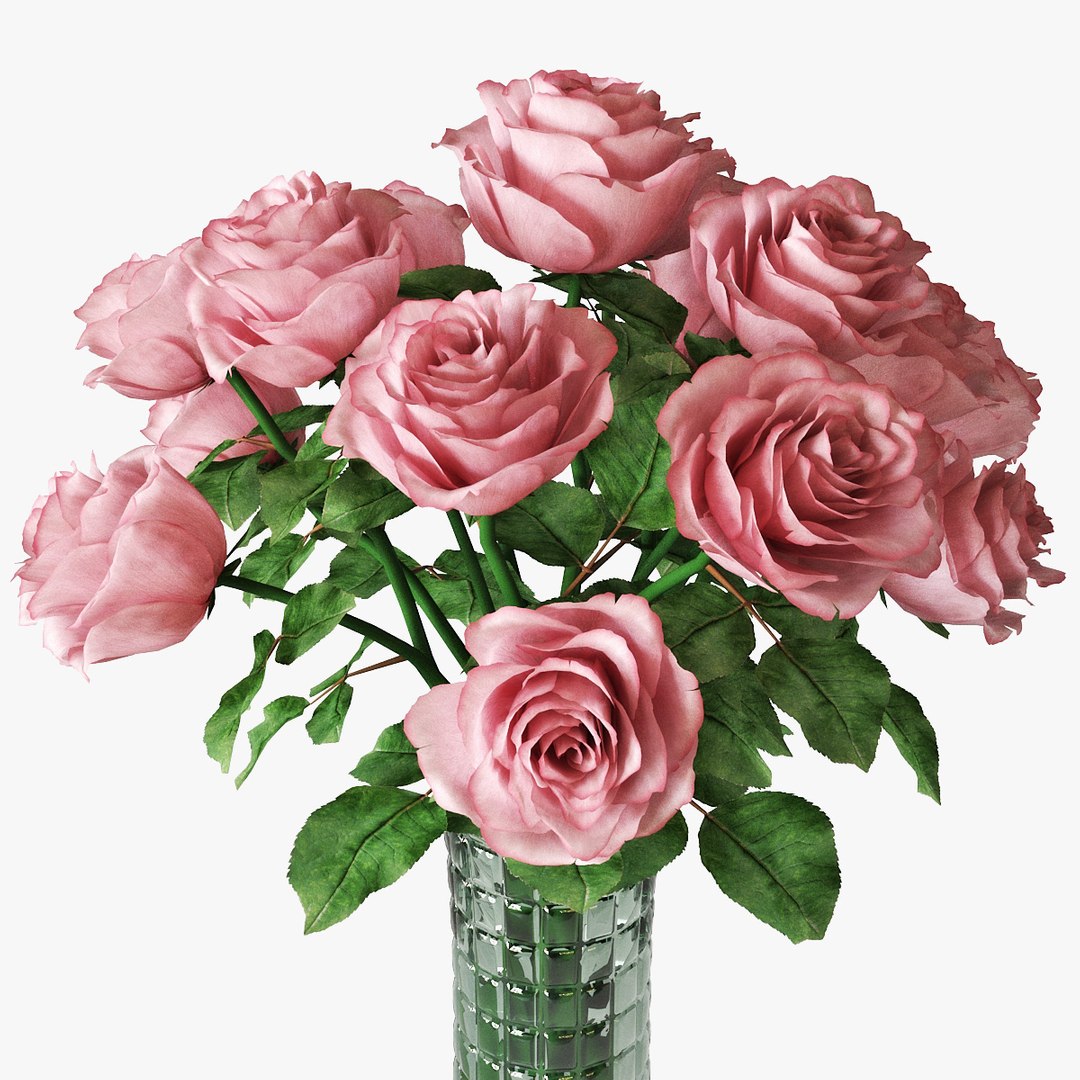 3D Roses Vase - TurboSquid 1682935