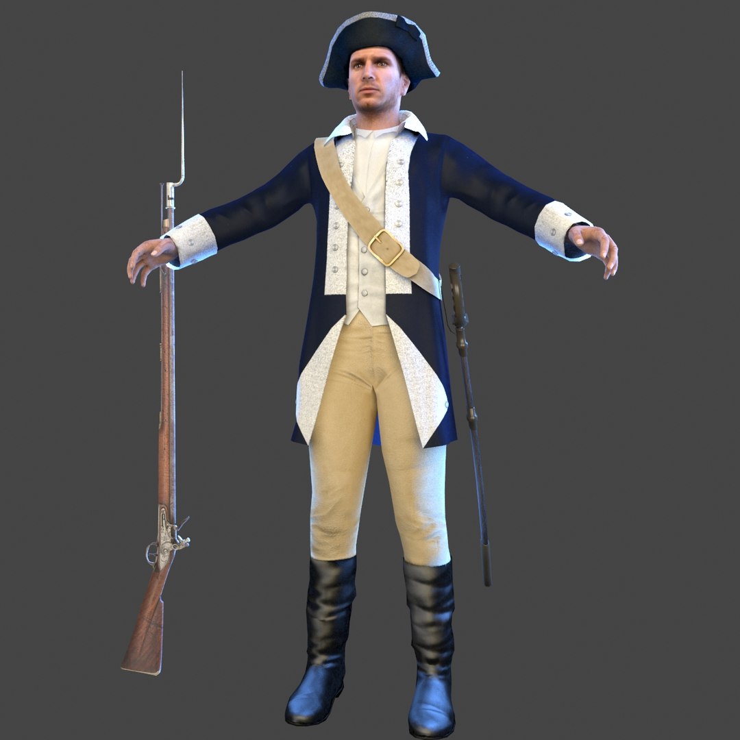 American Revolution Soldier 3D Model - TurboSquid 1456671