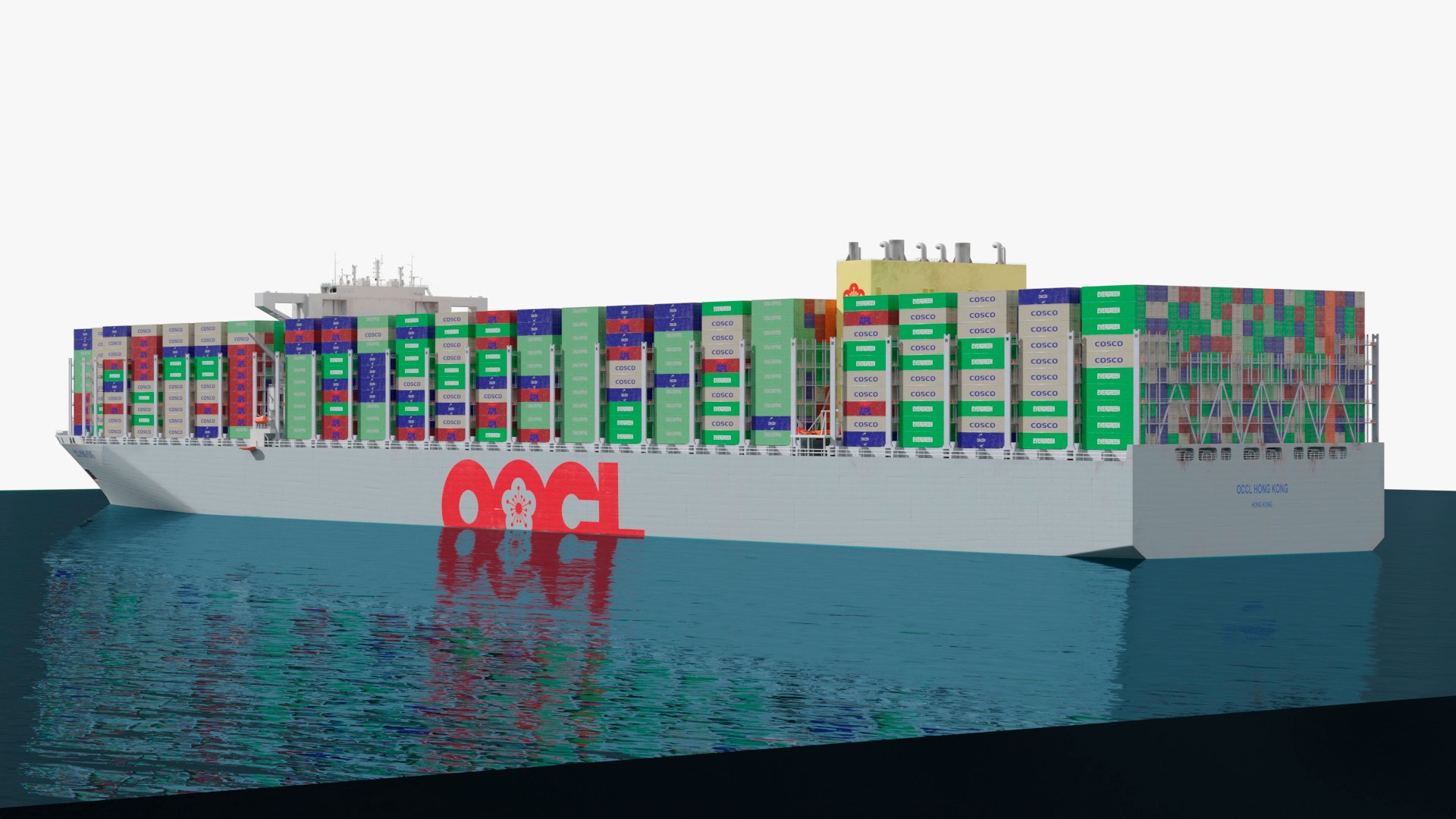 OOCL Mega Container Ships Model - TurboSquid 2410938