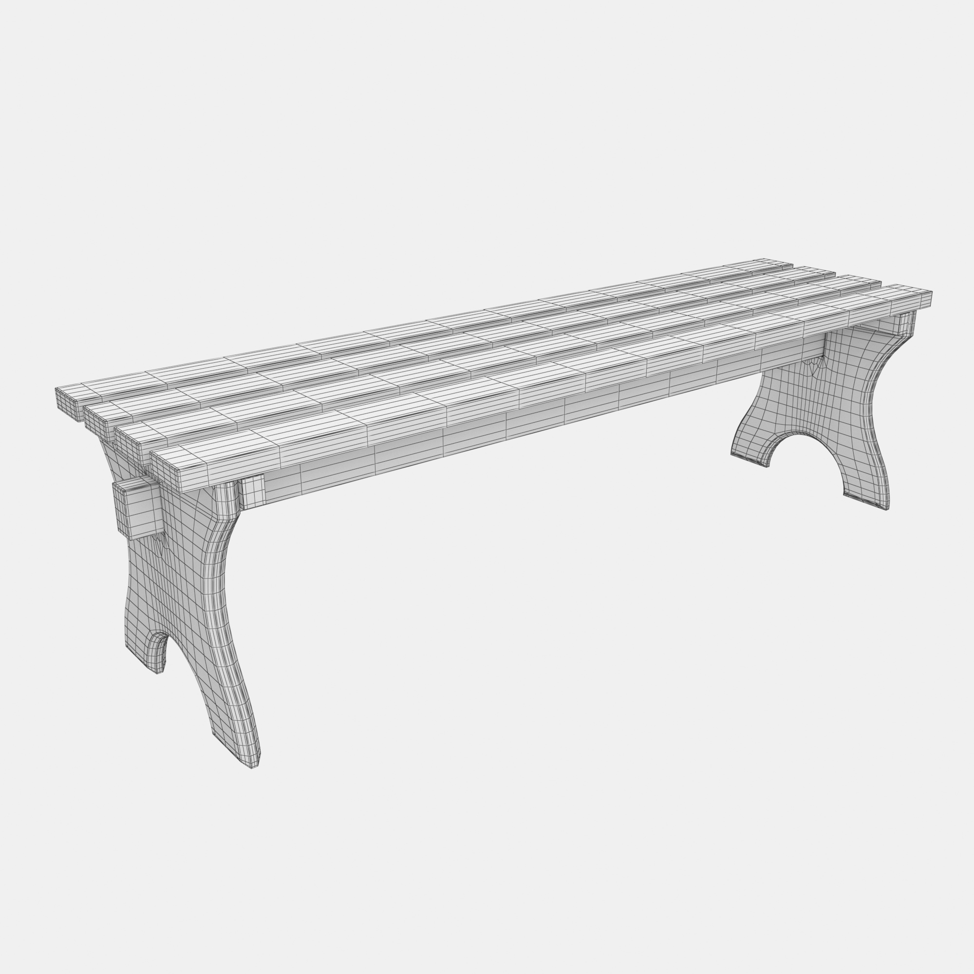 Free bench wood 3D model - TurboSquid 1279402