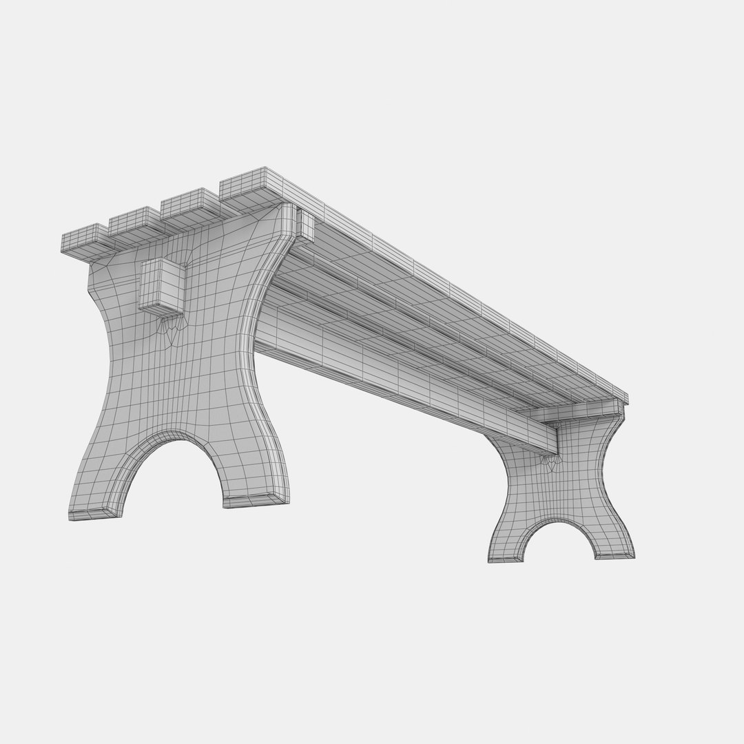 Free Bench Wood 3D Model - TurboSquid 1279402