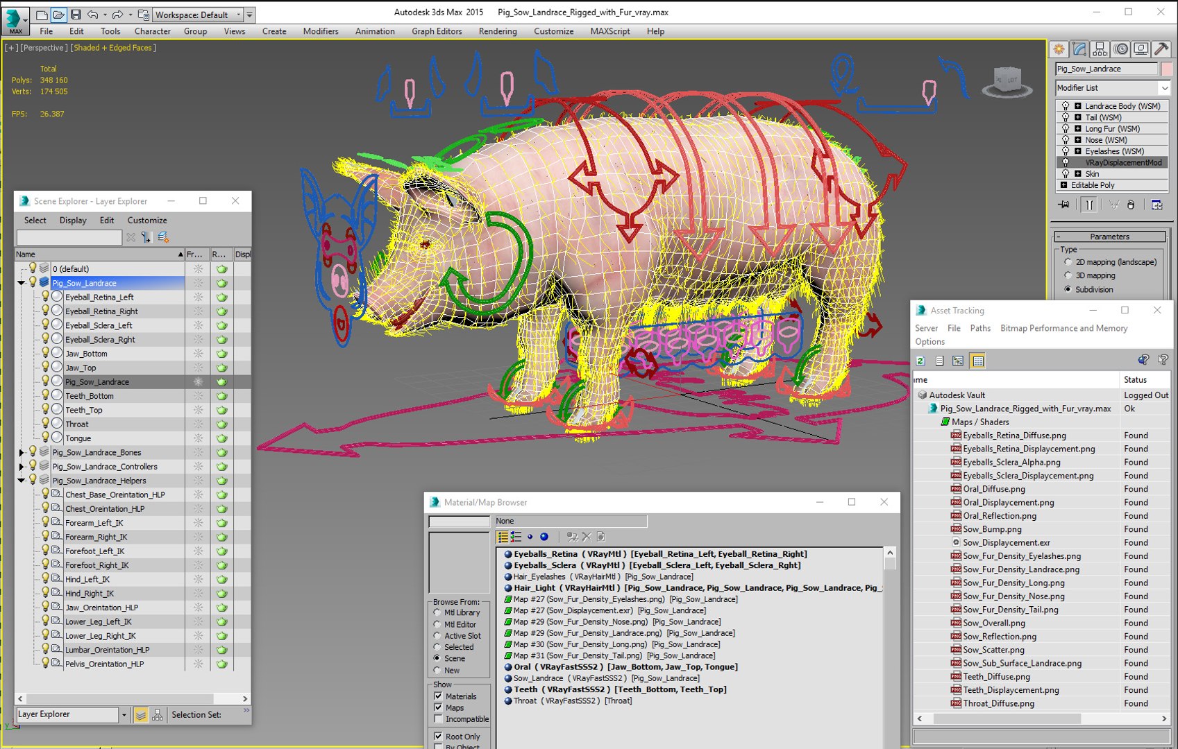 3D Pig Sow Landrace Rigged - TurboSquid 1370955
