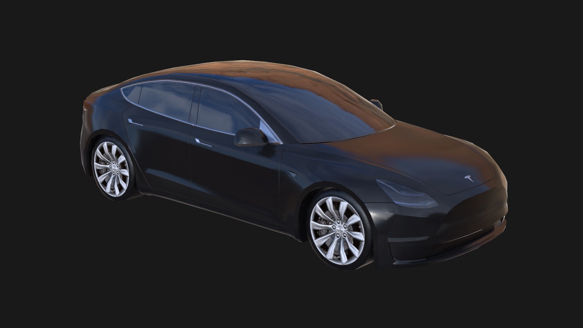 3d model pack low-poly tesla s