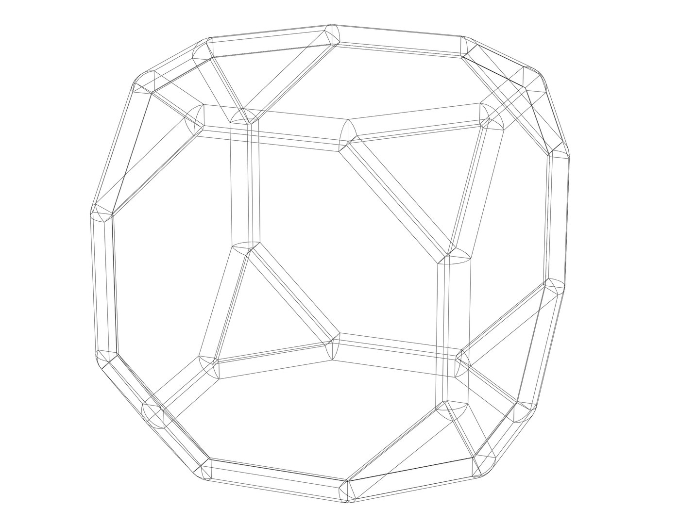 Wireframe Shape Truncated Cube 3D Model - TurboSquid 2162751
