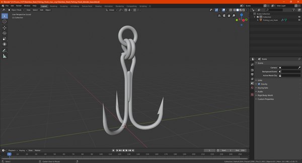Stainless Steel Fishing Hook 3D model - TurboSquid 1753333