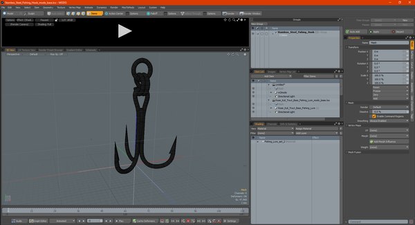 Stainless Steel Fishing Hook 3D model - TurboSquid 1753333