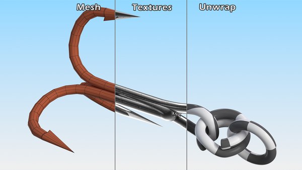 Stainless Steel Fishing Hook 3D model - TurboSquid 1753333