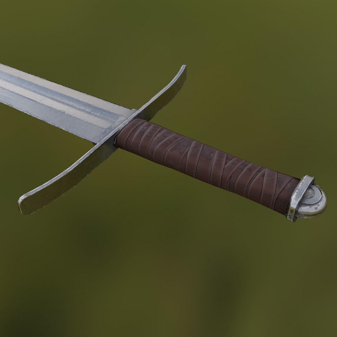 Long straight sword 3D model - TurboSquid 1504416