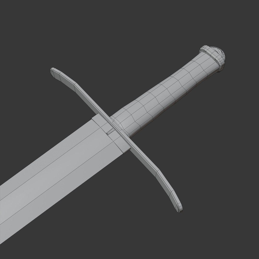 Long straight sword 3D model - TurboSquid 1504416