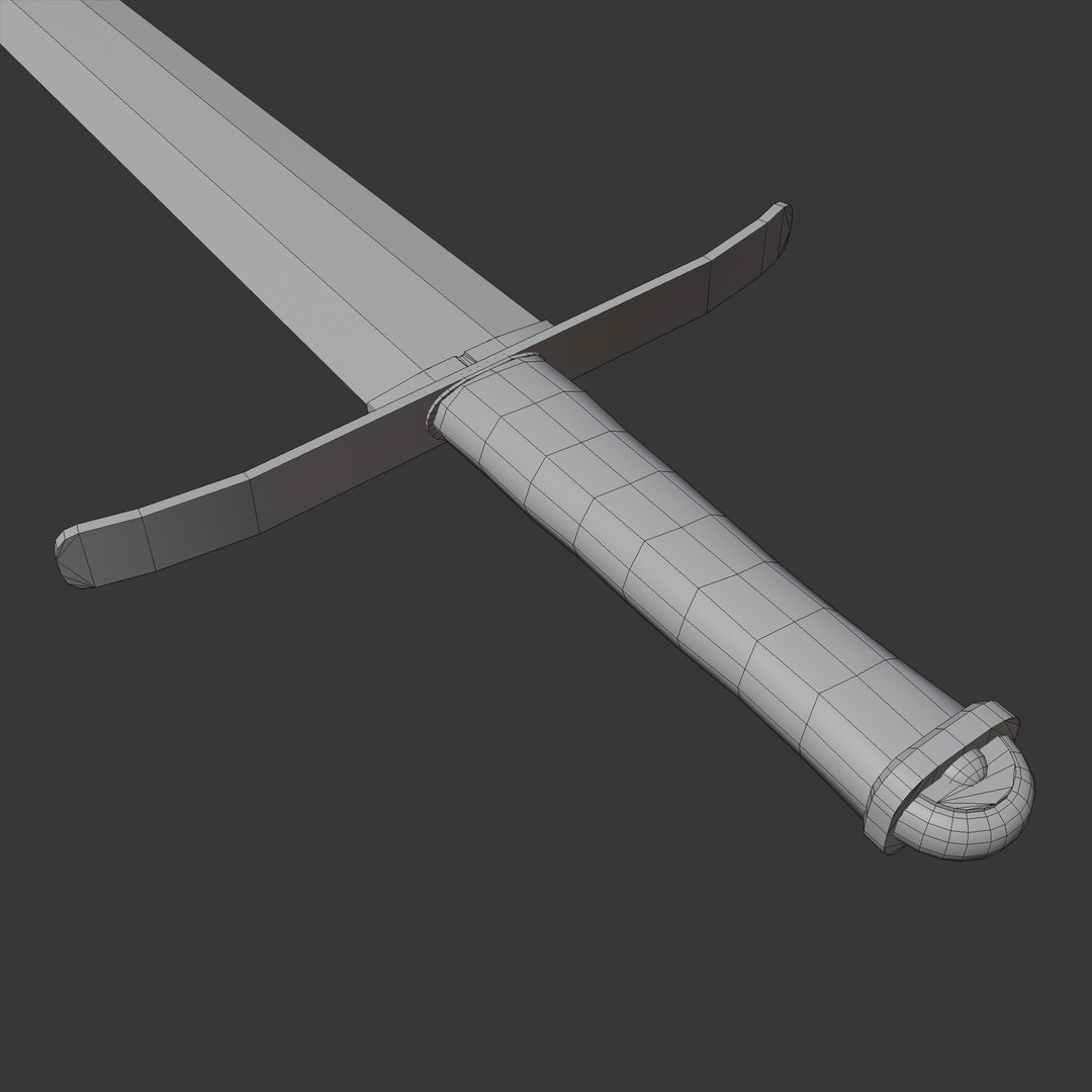 Long straight sword 3D model - TurboSquid 1504416