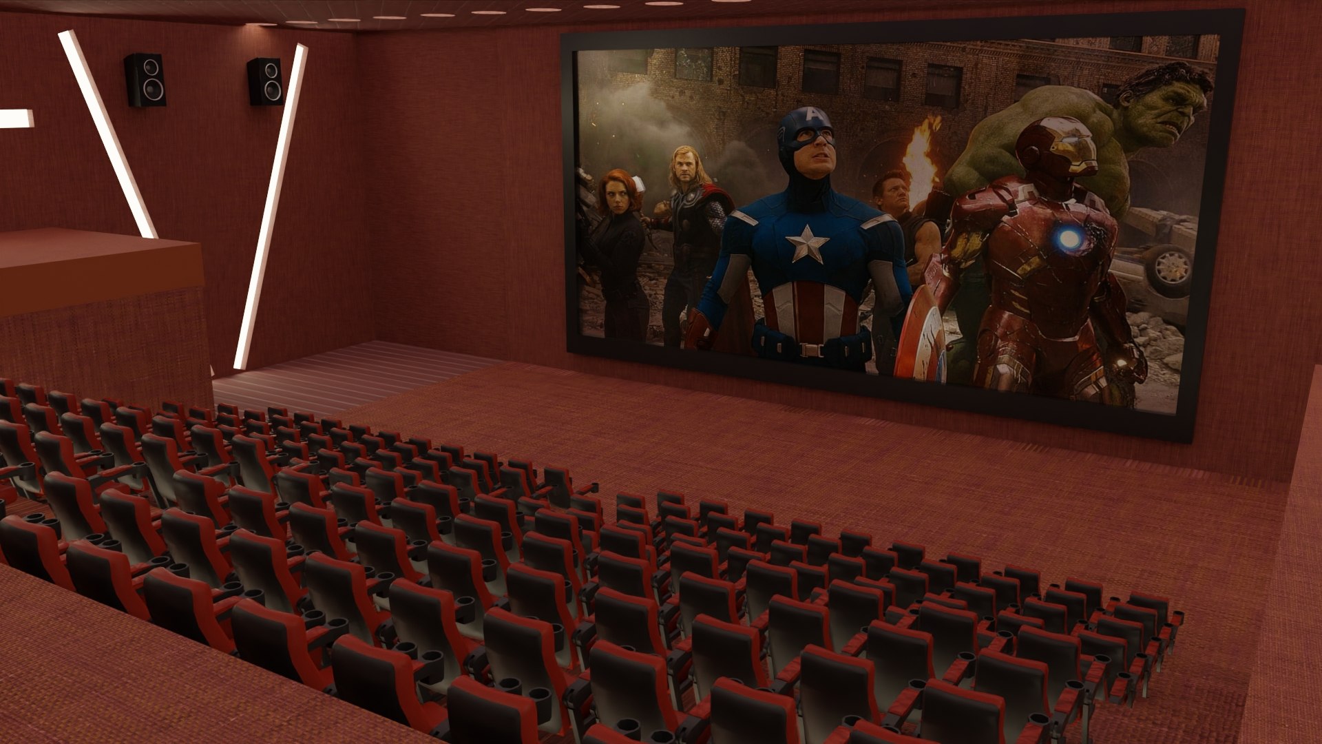 3D Movie Theater Model - TurboSquid 1723681