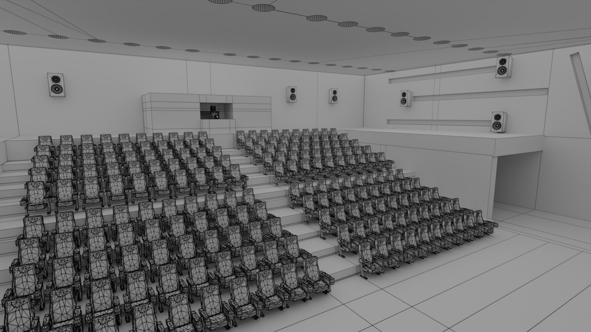 3D Movie Theater Model - TurboSquid 1723681