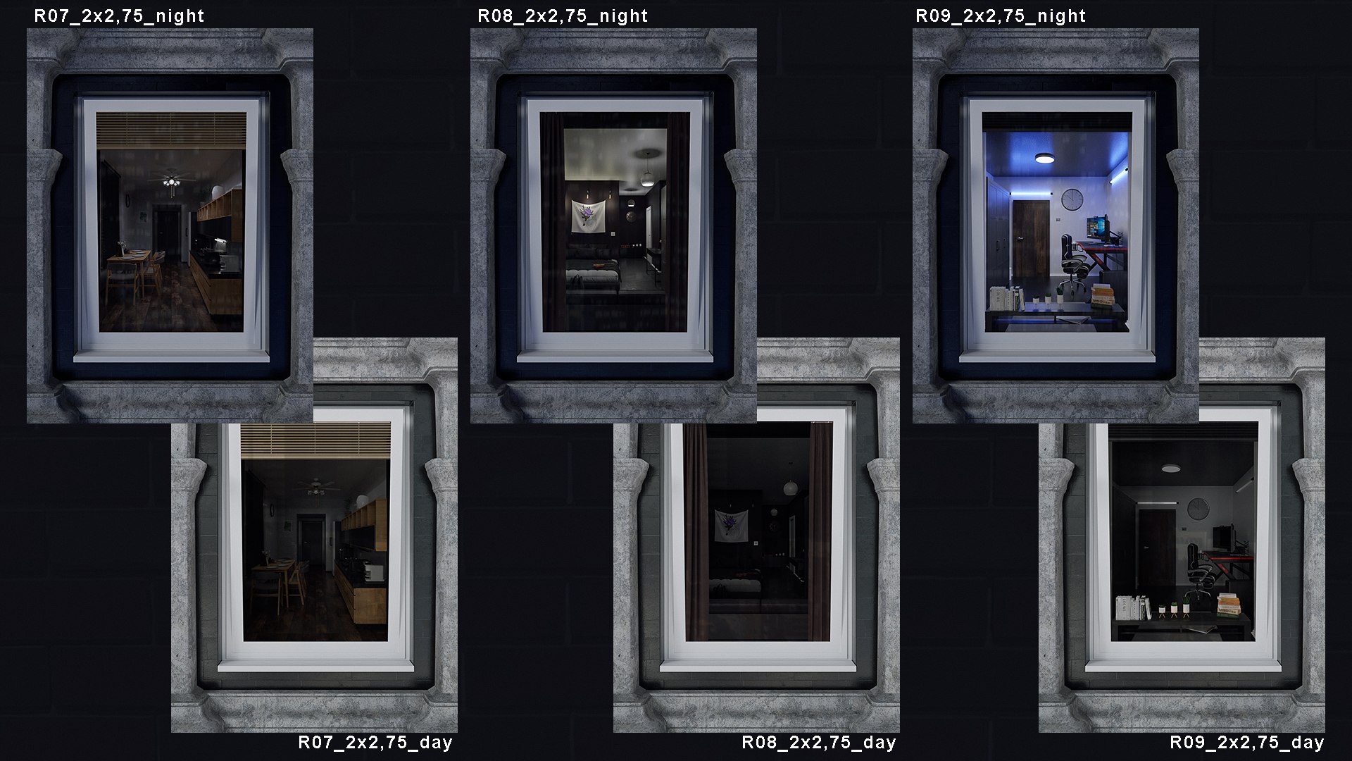 3D Parallax Room Pack One Click Interiors 2020 KPACK Windows Model ...