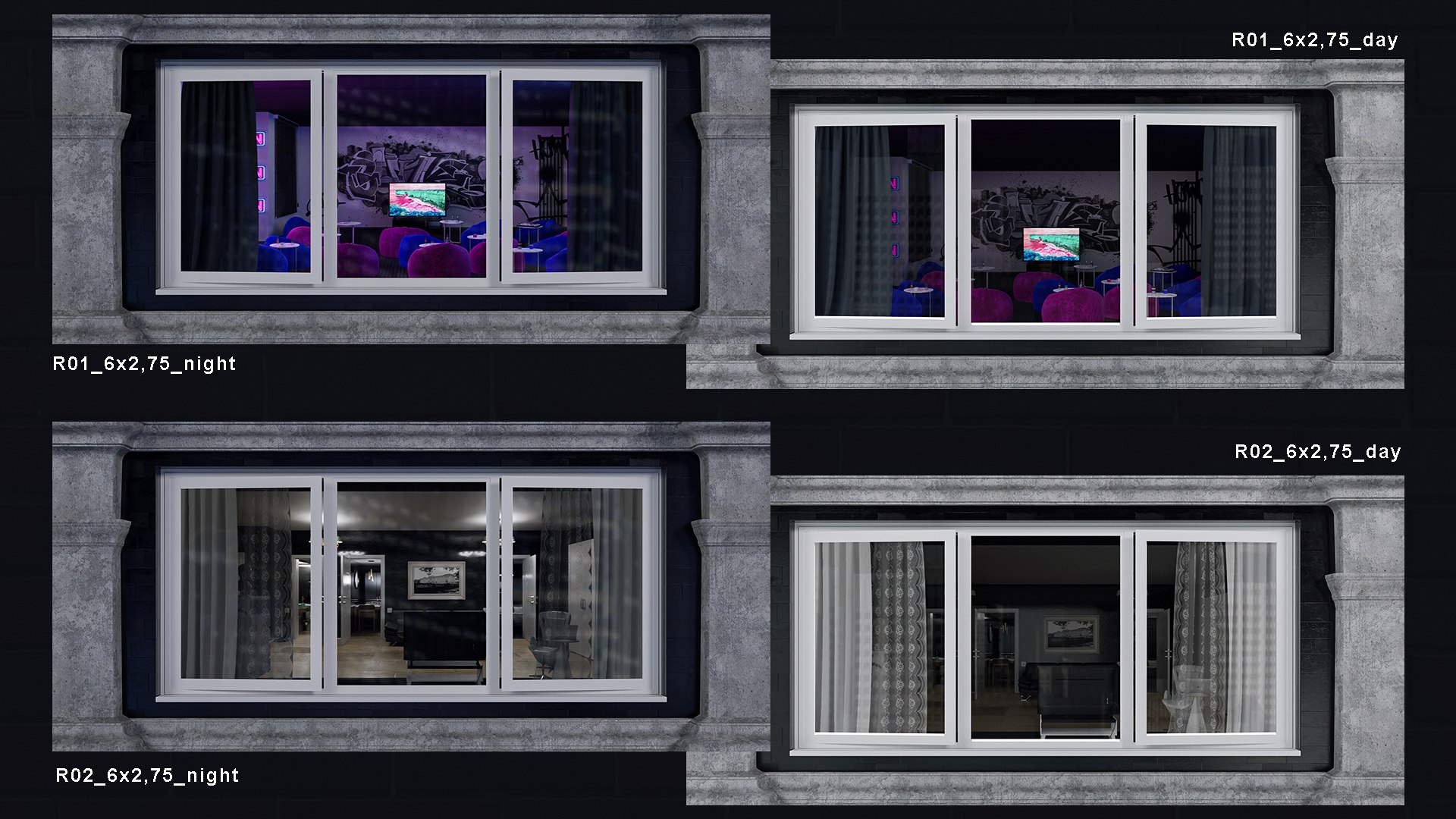 3D Parallax Room Pack One Click Interiors 2020 KPACK Windows Model ...