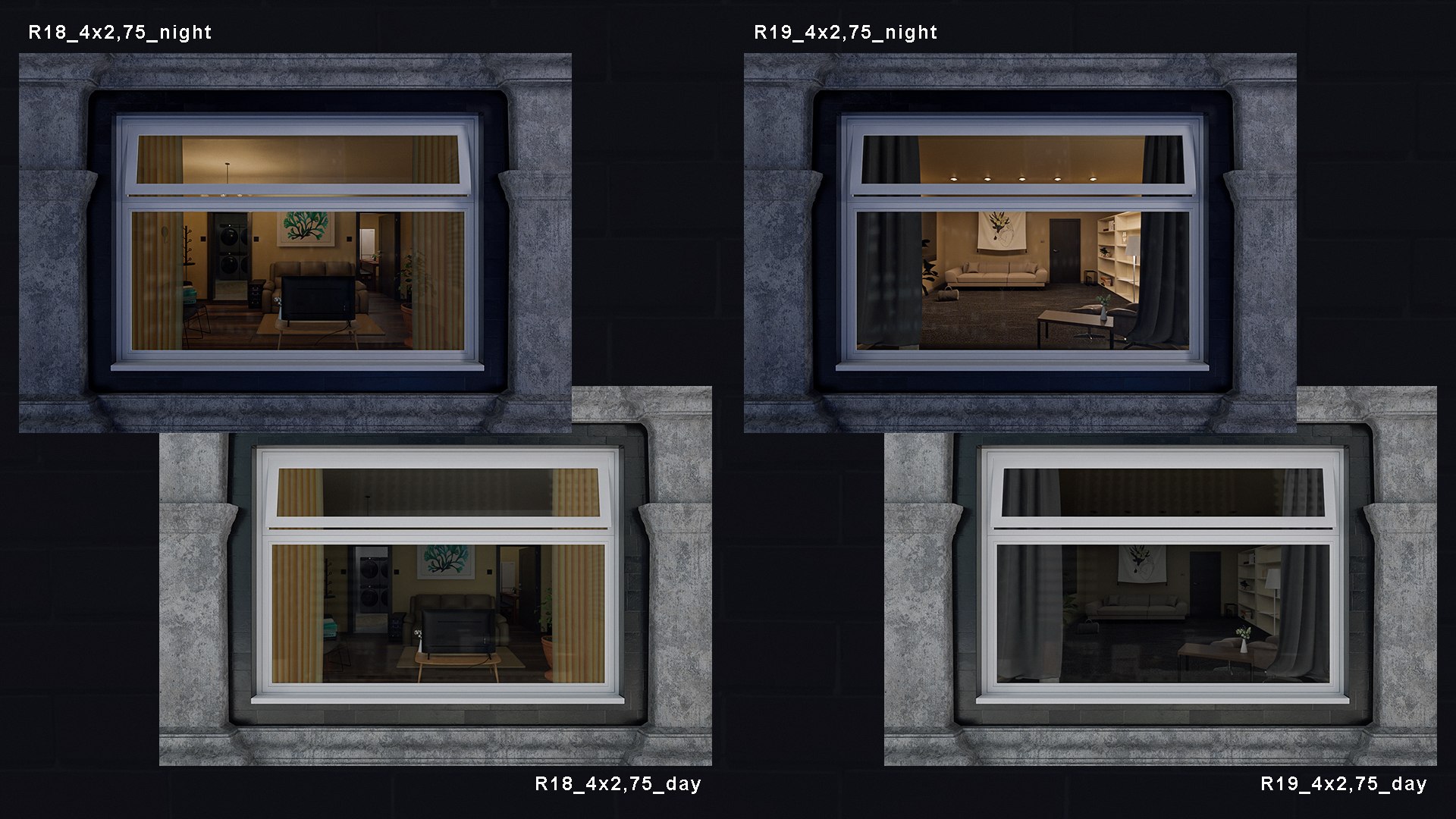 3D Parallax Room Pack One Click Interiors 2020 KPACK Windows Model - TurboSquid 1807034