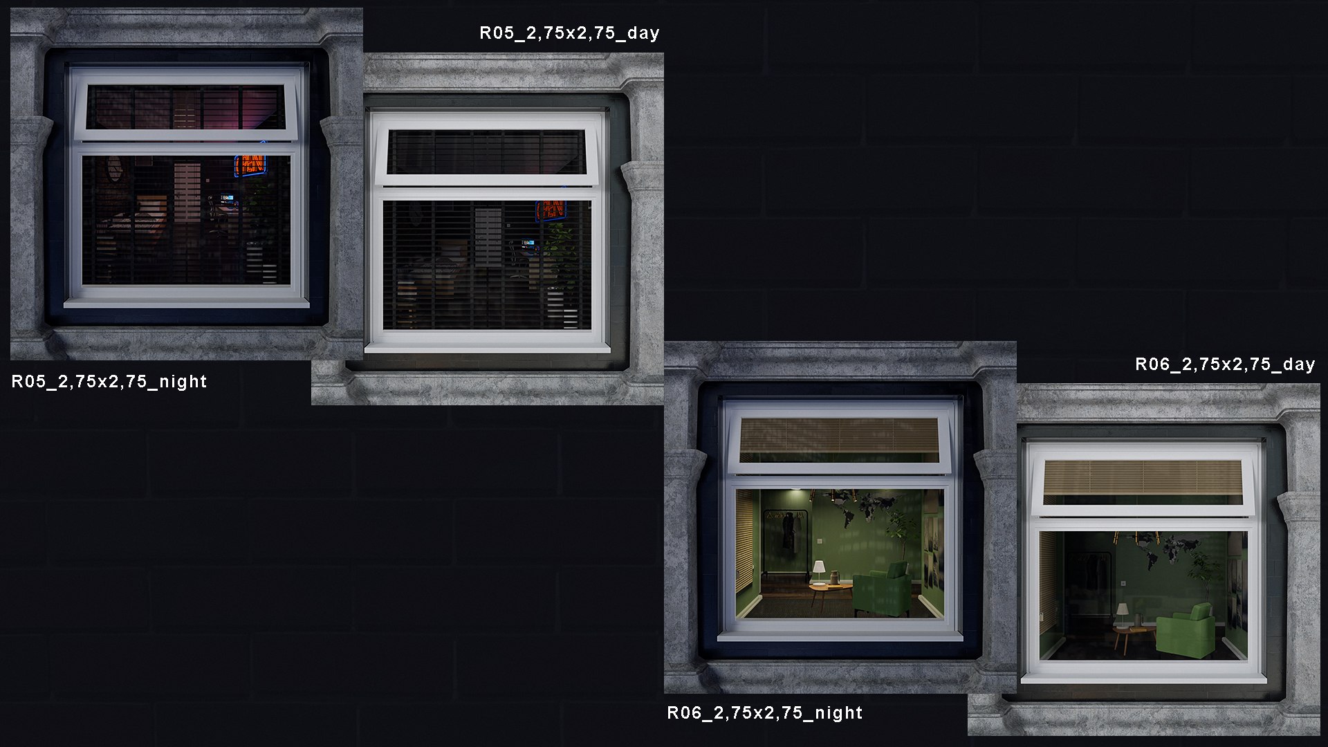 3D Parallax Room Pack One Click Interiors 2020 KPACK Windows Model ...